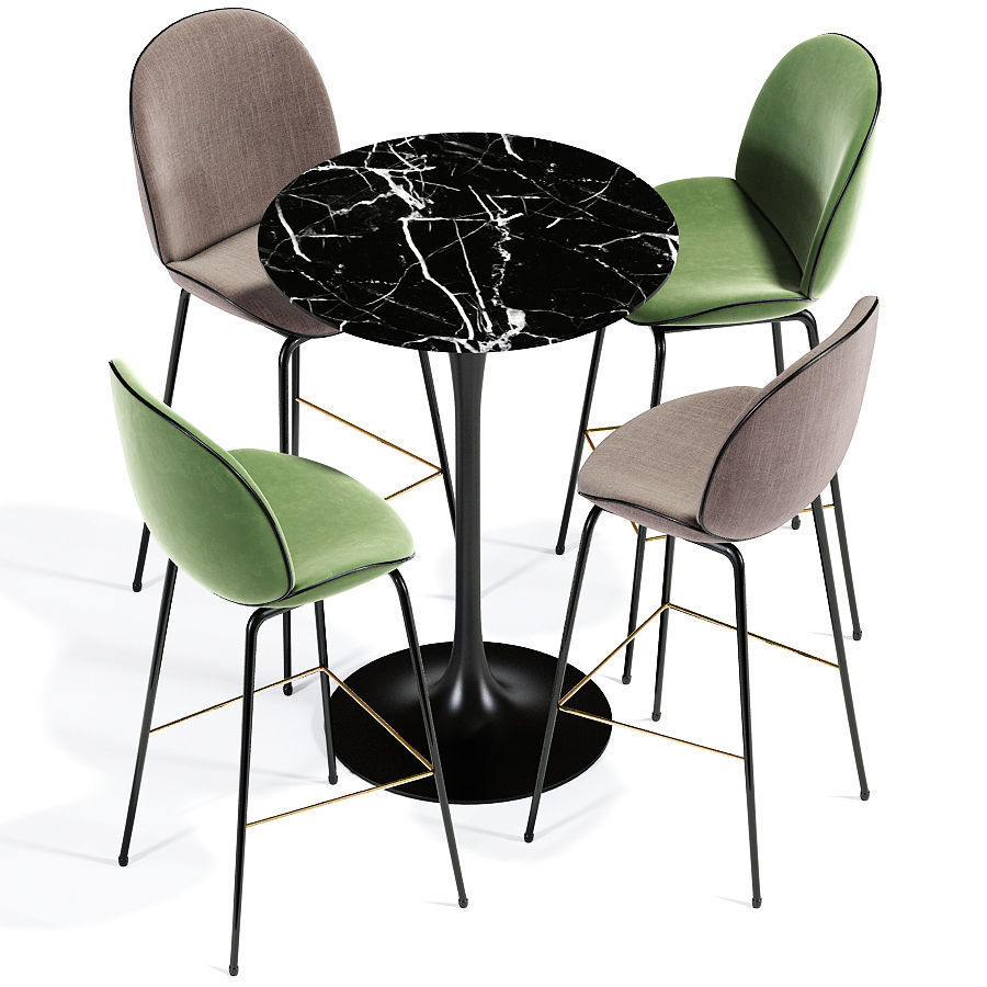 Gucci Bar Stool And Table 3D model | CGTrader