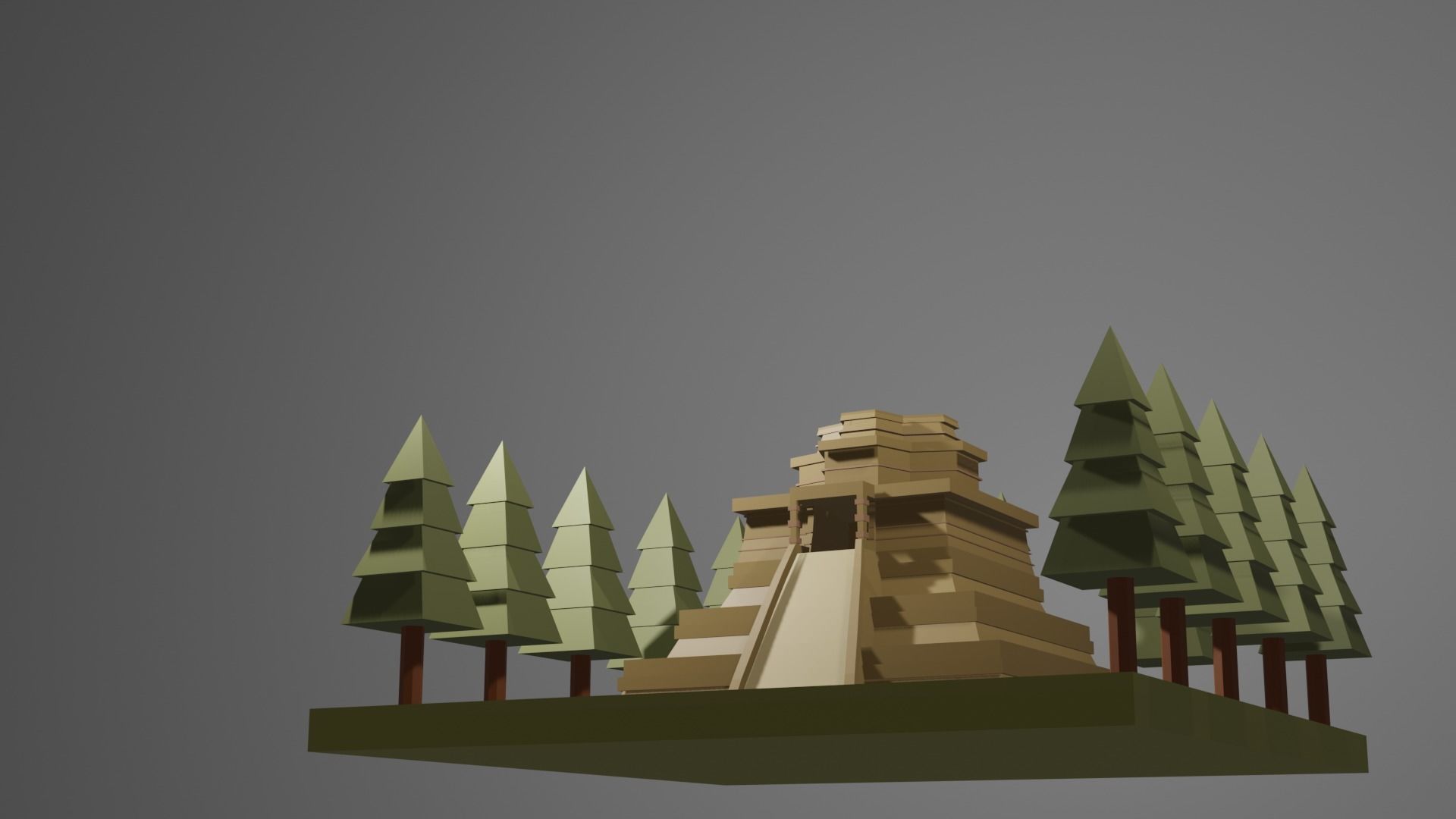 3D model Cartoon Lowpoly Temple VR / AR / low-poly | CGTrader