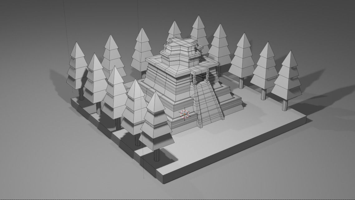 3D model Cartoon Lowpoly Temple VR / AR / low-poly | CGTrader