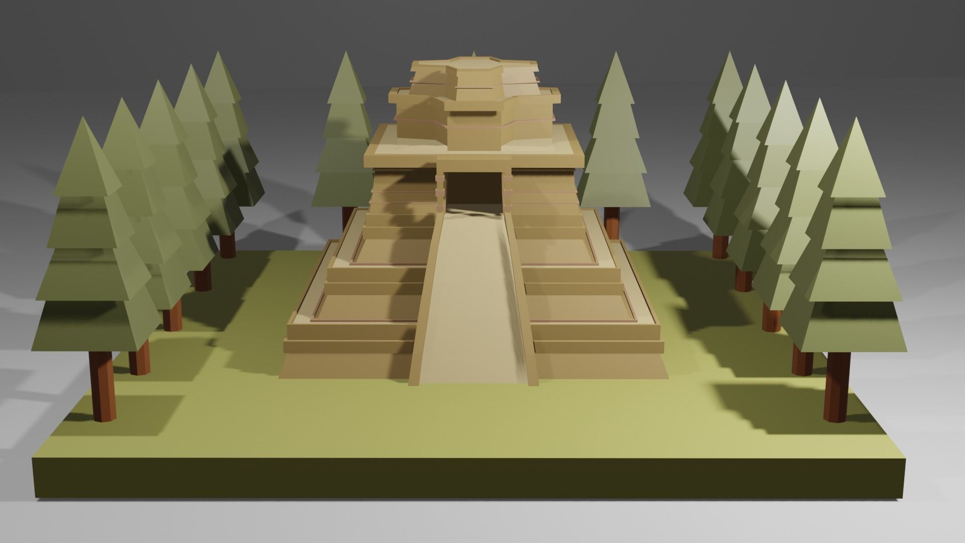 3D model Cartoon Lowpoly Temple VR / AR / low-poly | CGTrader