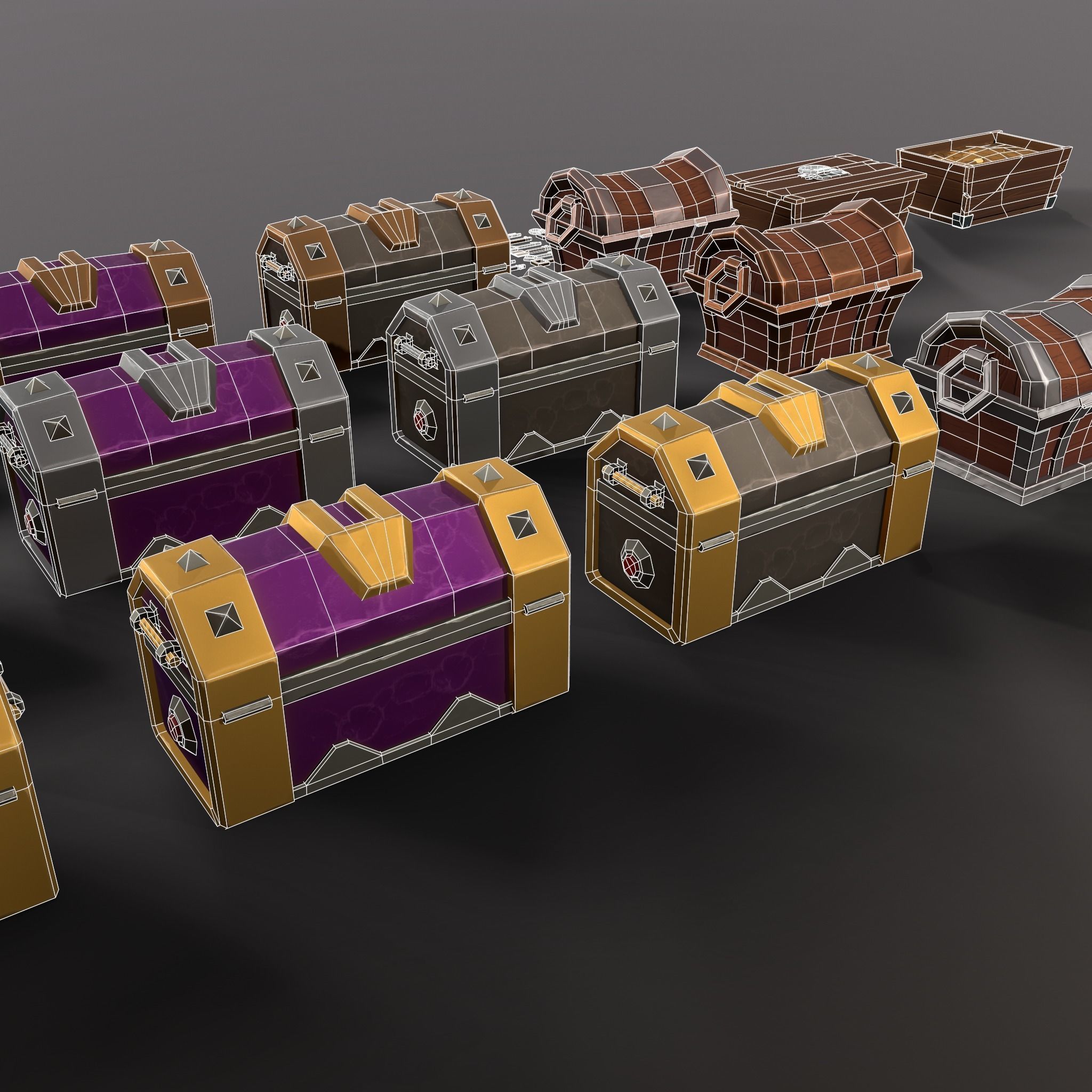 3D model STYLIZED MEDIEVAL - Keys and Chests VR / AR / low-poly | CGTrader