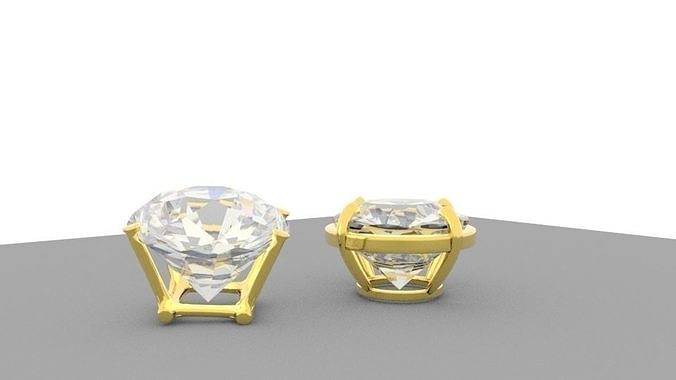 Diamond embedded in prongs 3D model | CGTrader