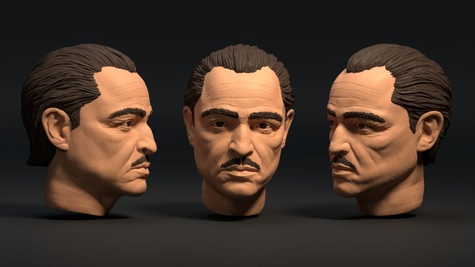 The Stylized God Father Head - Vito Corleon - Marlon Brando 3D model 3D ...