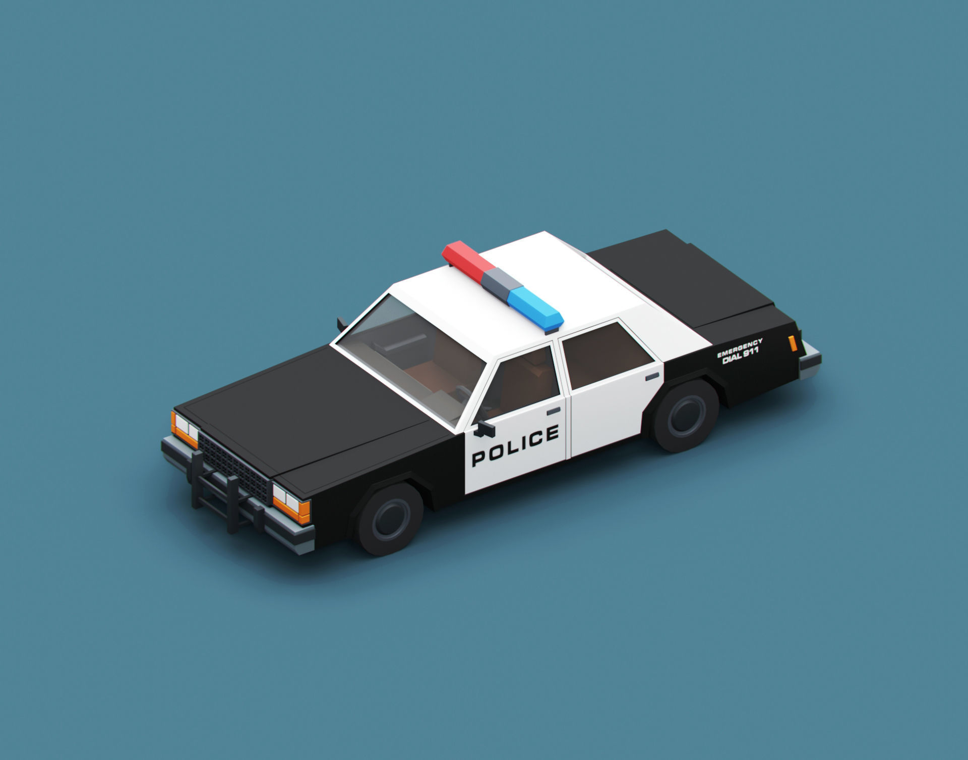 3D model Stylized Cartoon City Police Car VR / AR / low-poly | CGTrader
