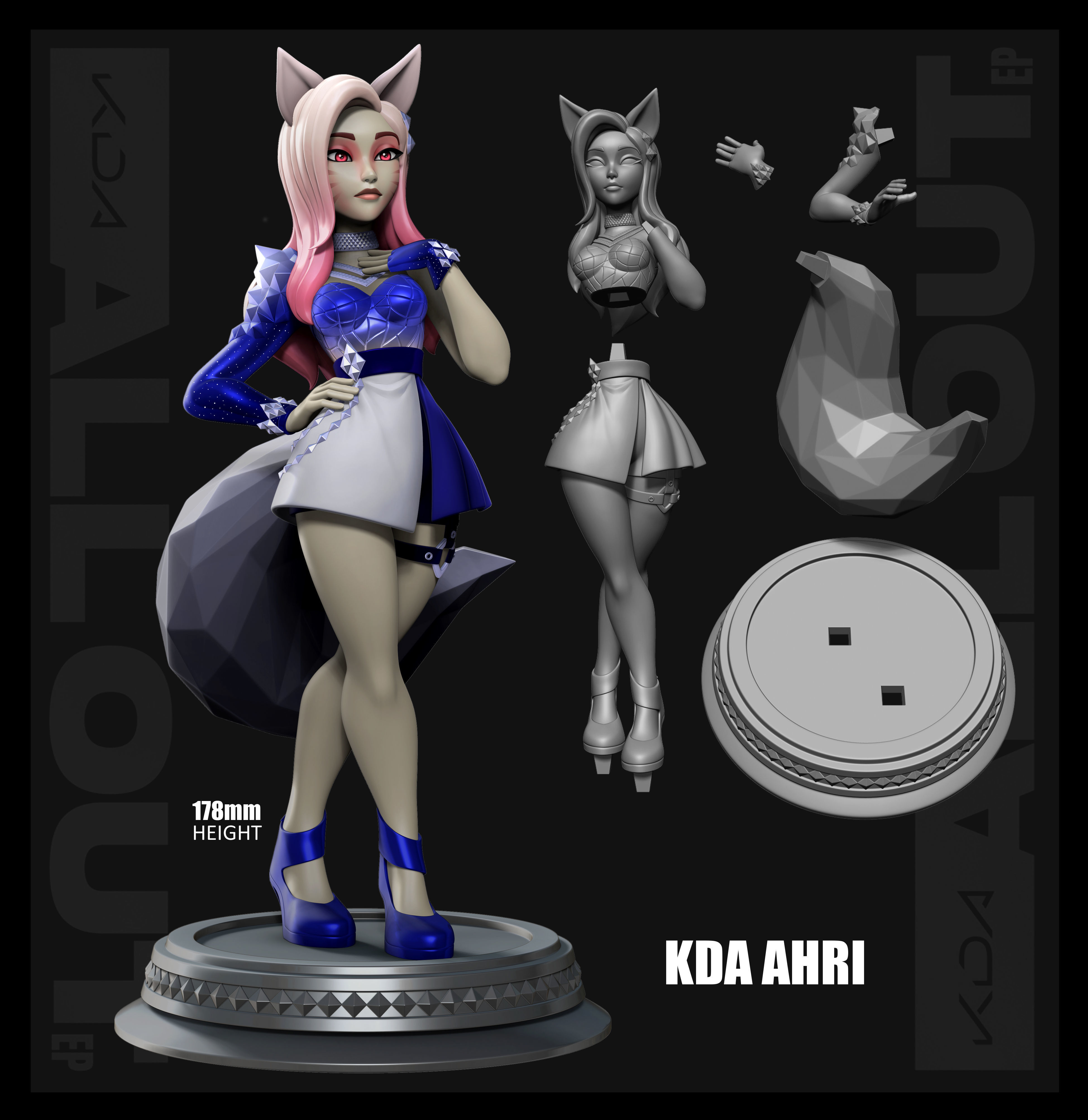KDA All Out Ahri 3D model 3D printable | CGTrader