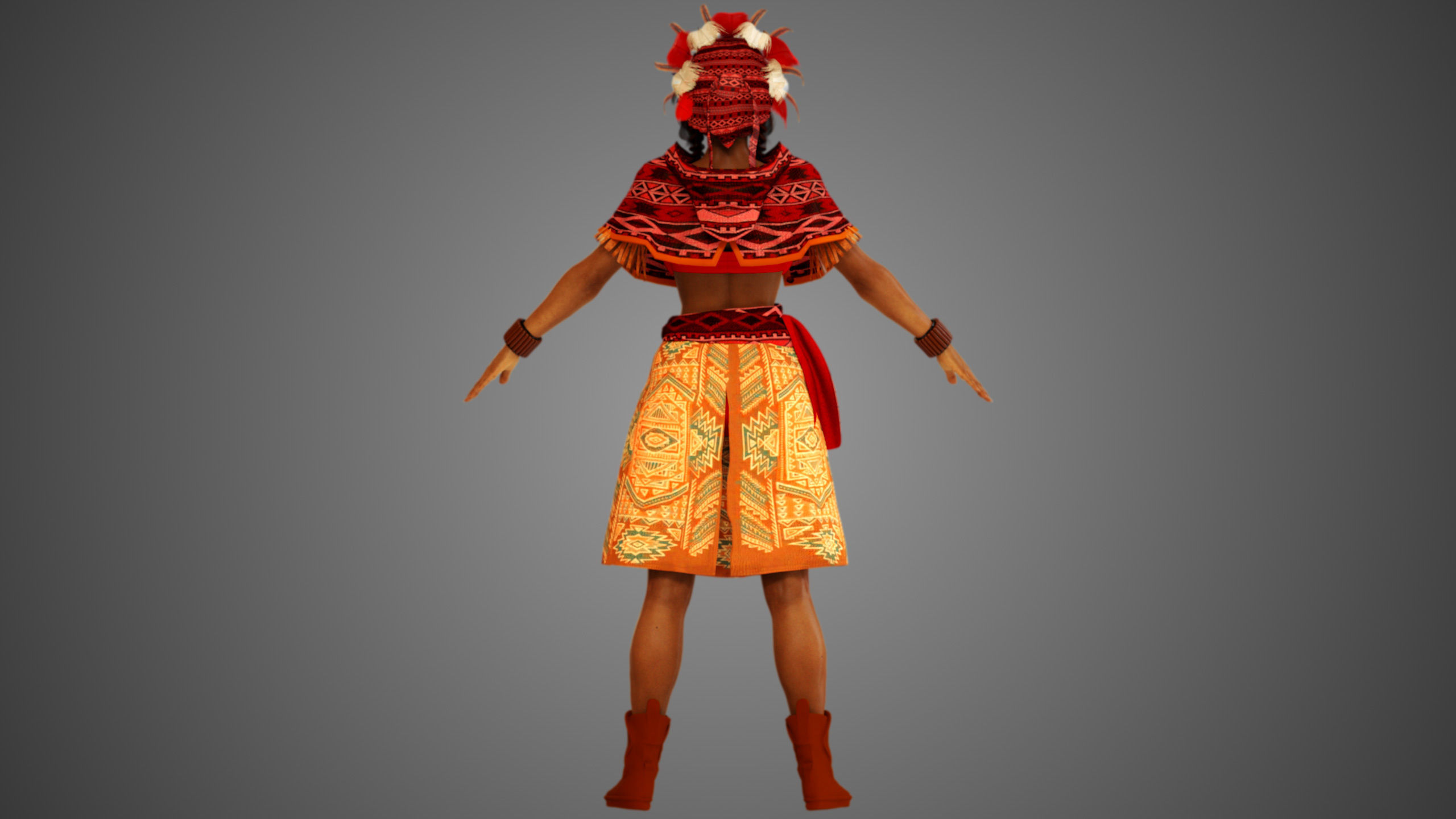 Native American Warrior Female 3D model animated rigged | CGTrader
