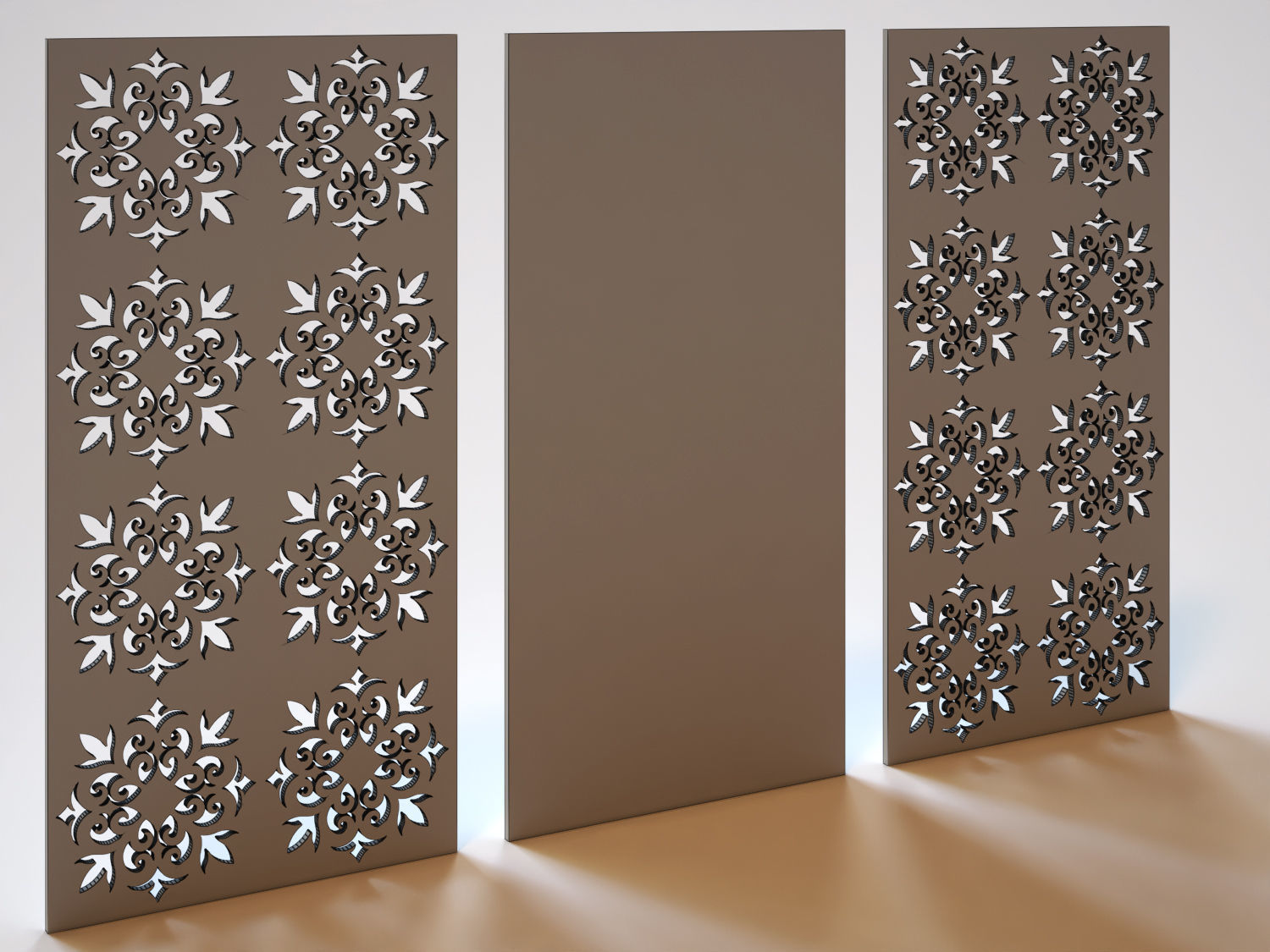 Partition three wooden panels 3D model | CGTrader