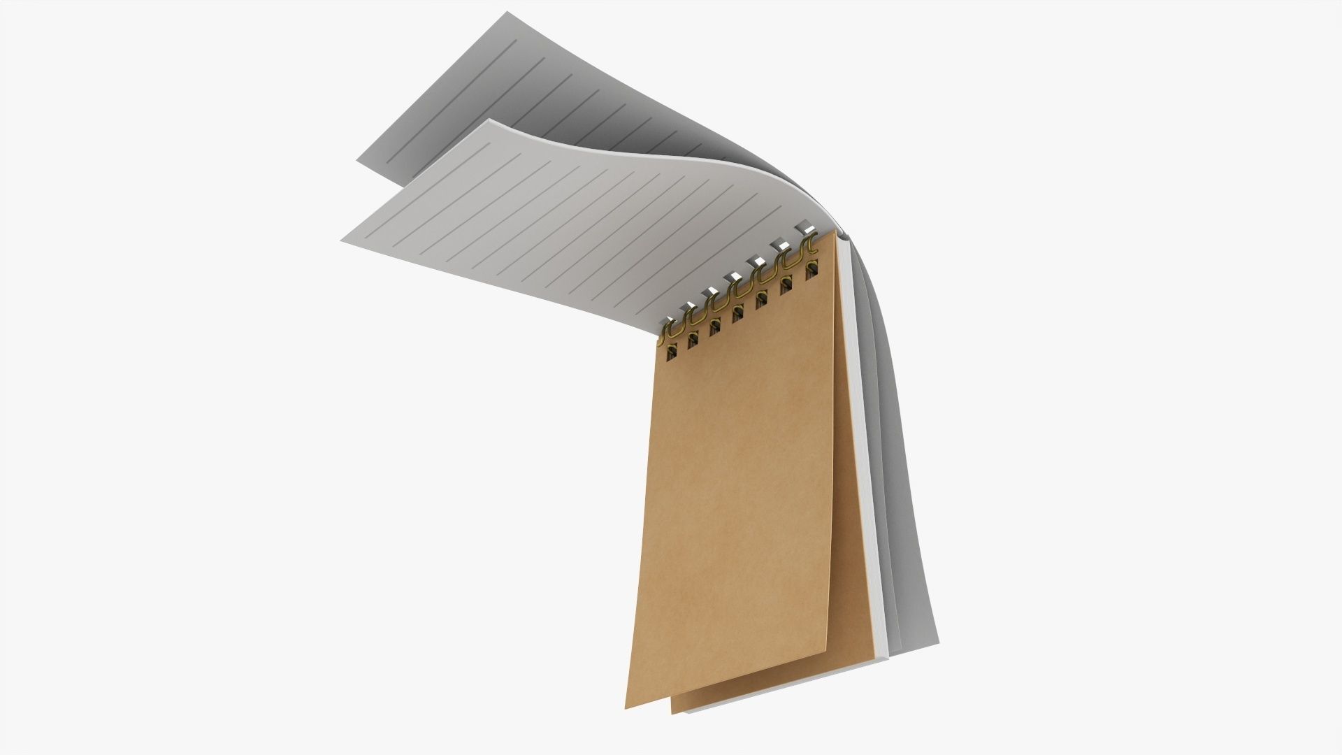 Notebook pad with spiral 01 opened 3D model | CGTrader