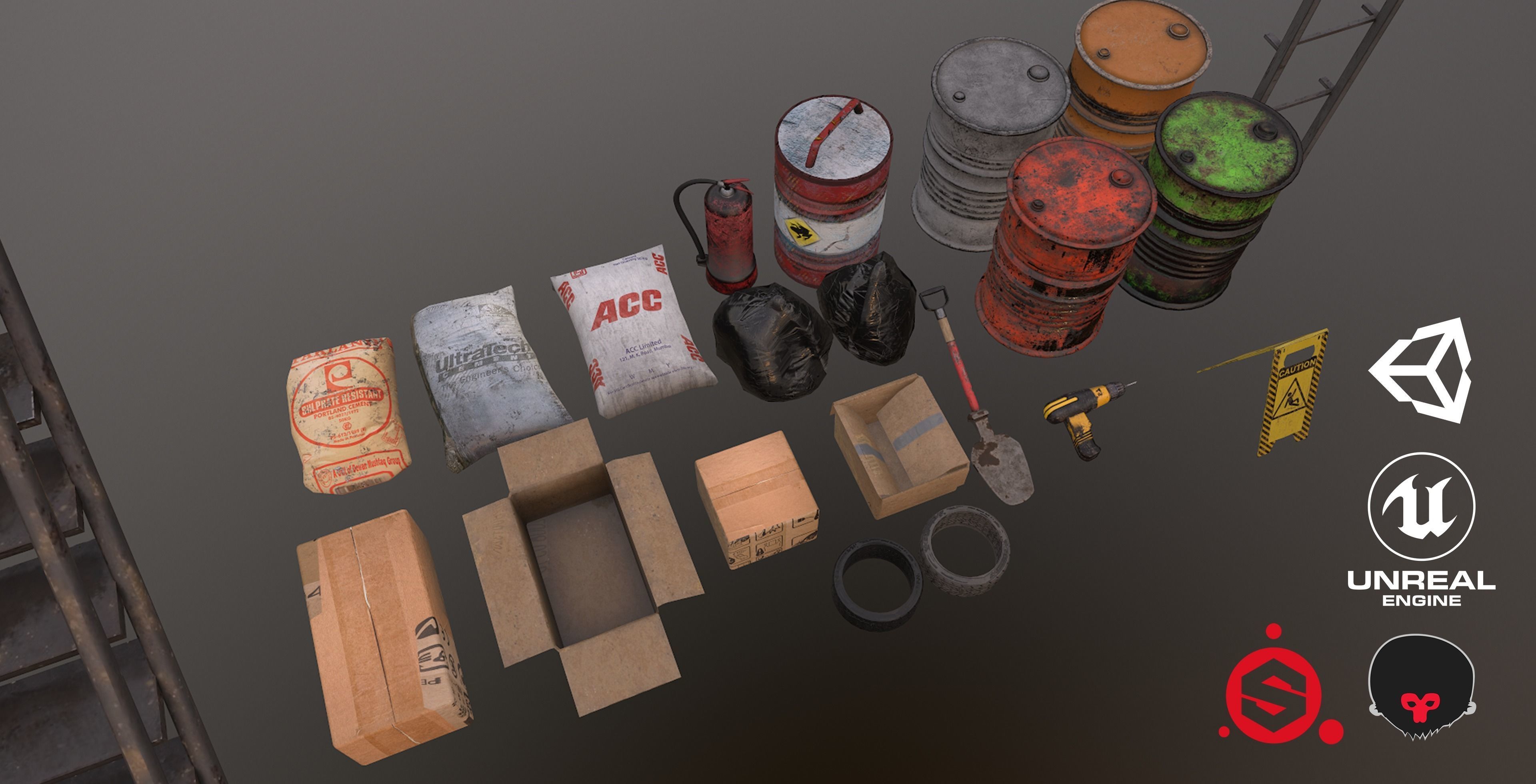 3D model Industrial Asset Pack VR / AR / low-poly | CGTrader
