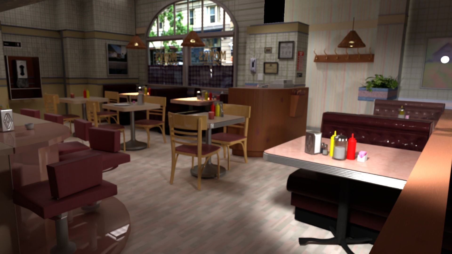 Monks Diner from Seinfeld 3D model | CGTrader