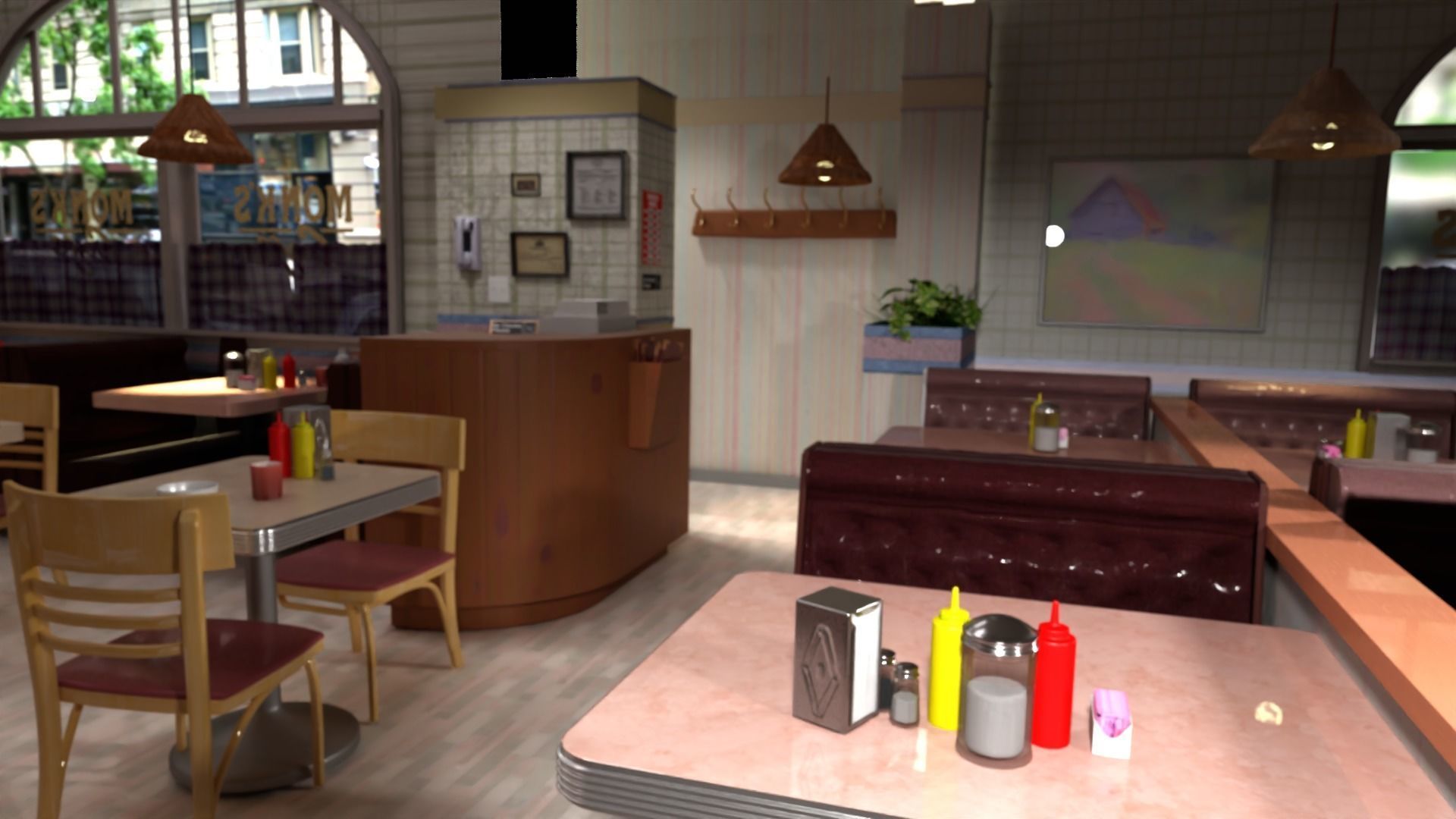 Monks Diner from Seinfeld 3D model | CGTrader