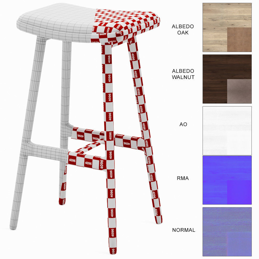 3D model ESSE Canyon Counter Stool VR / AR / low-poly | CGTrader