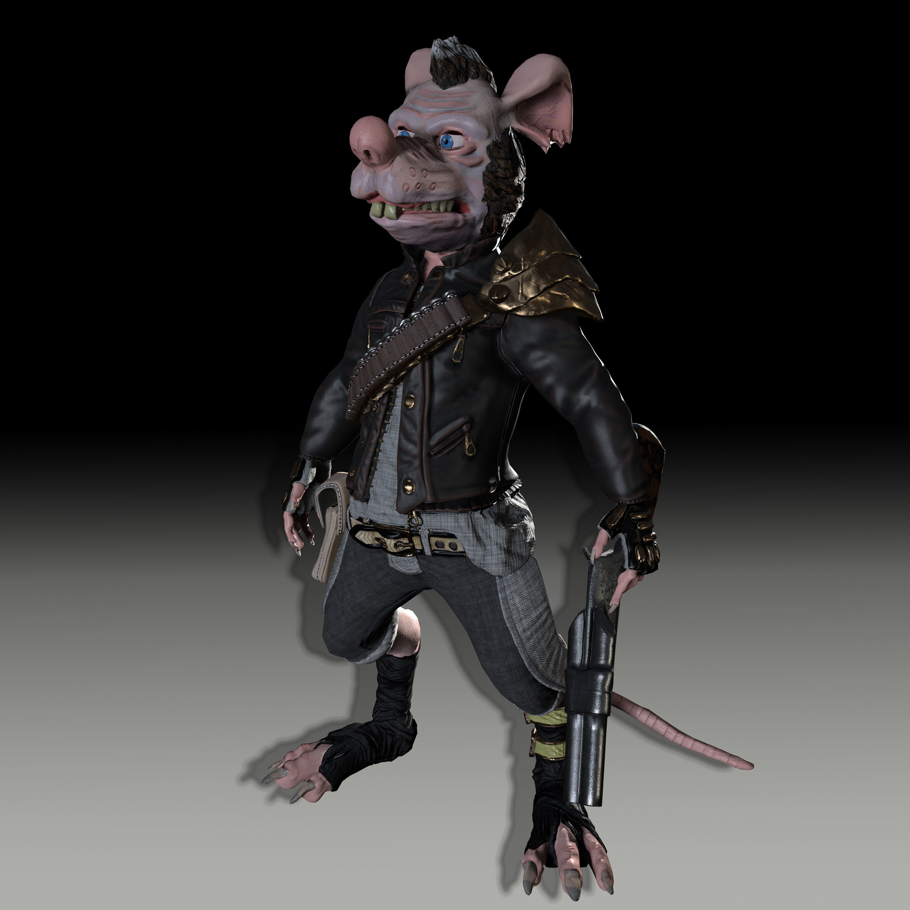 Rat bandit 3D model rigged | CGTrader