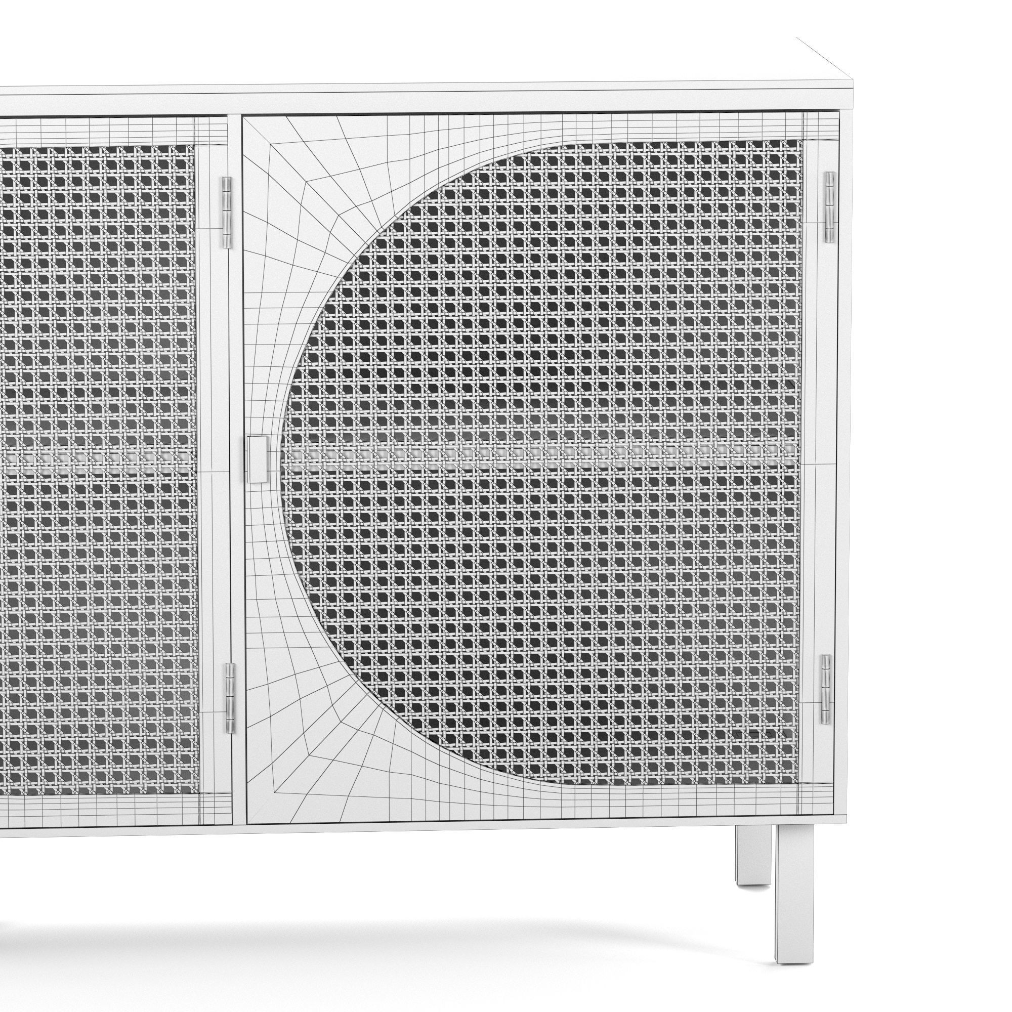 Adina Cane Webbing Dresser Black 3D model | CGTrader