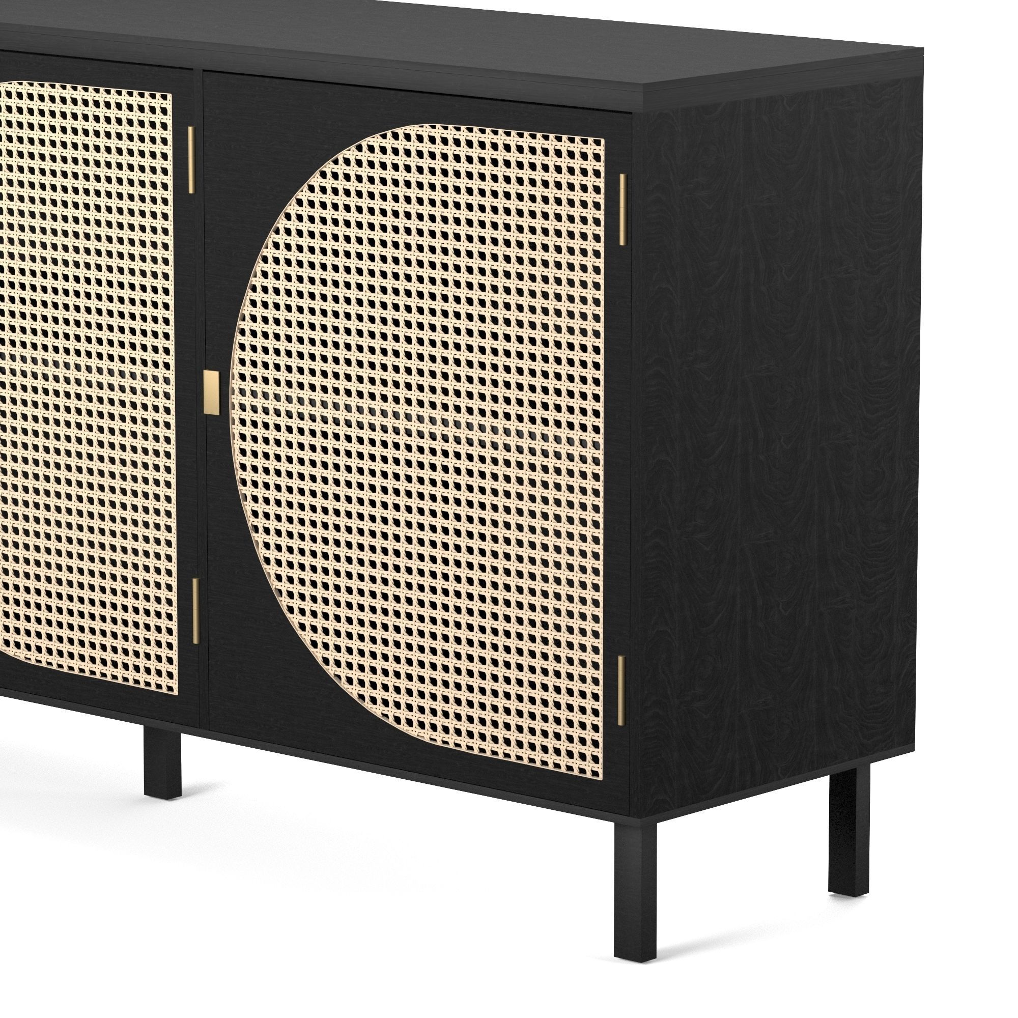 Adina Cane Webbing Dresser Black 3D model | CGTrader