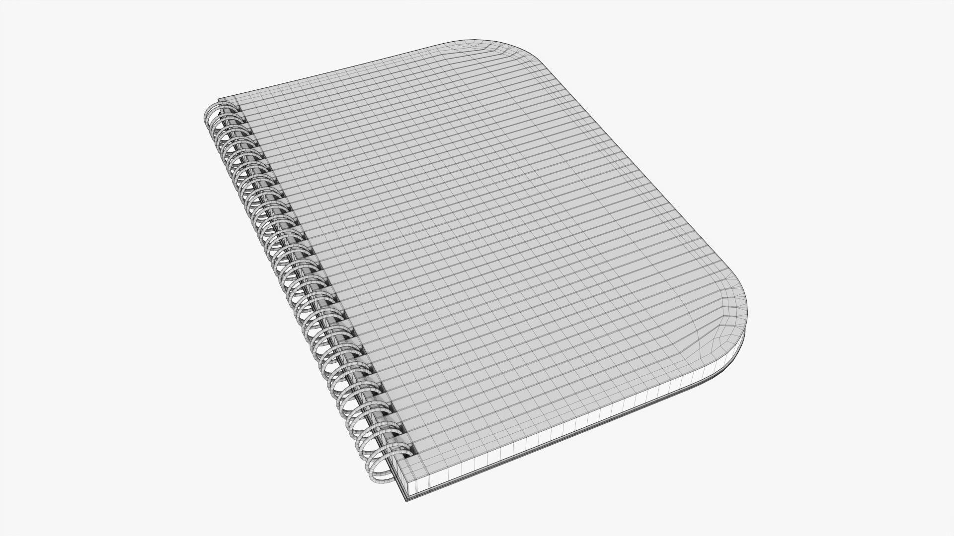 Notebook pad with spiral 05 flipped 3D model | CGTrader