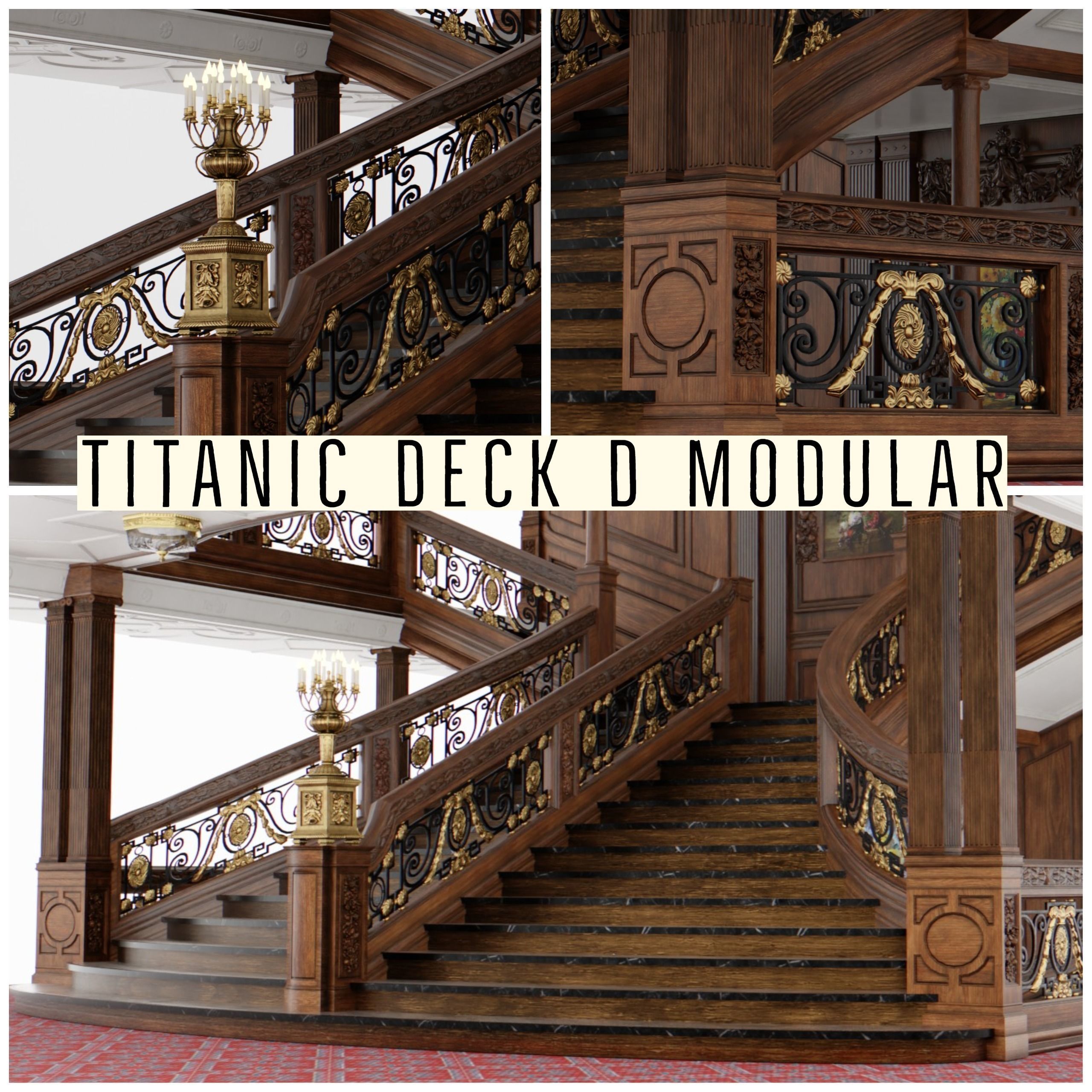 3D model Titanic - Interior - Assets Pack VR / AR / low-poly | CGTrader