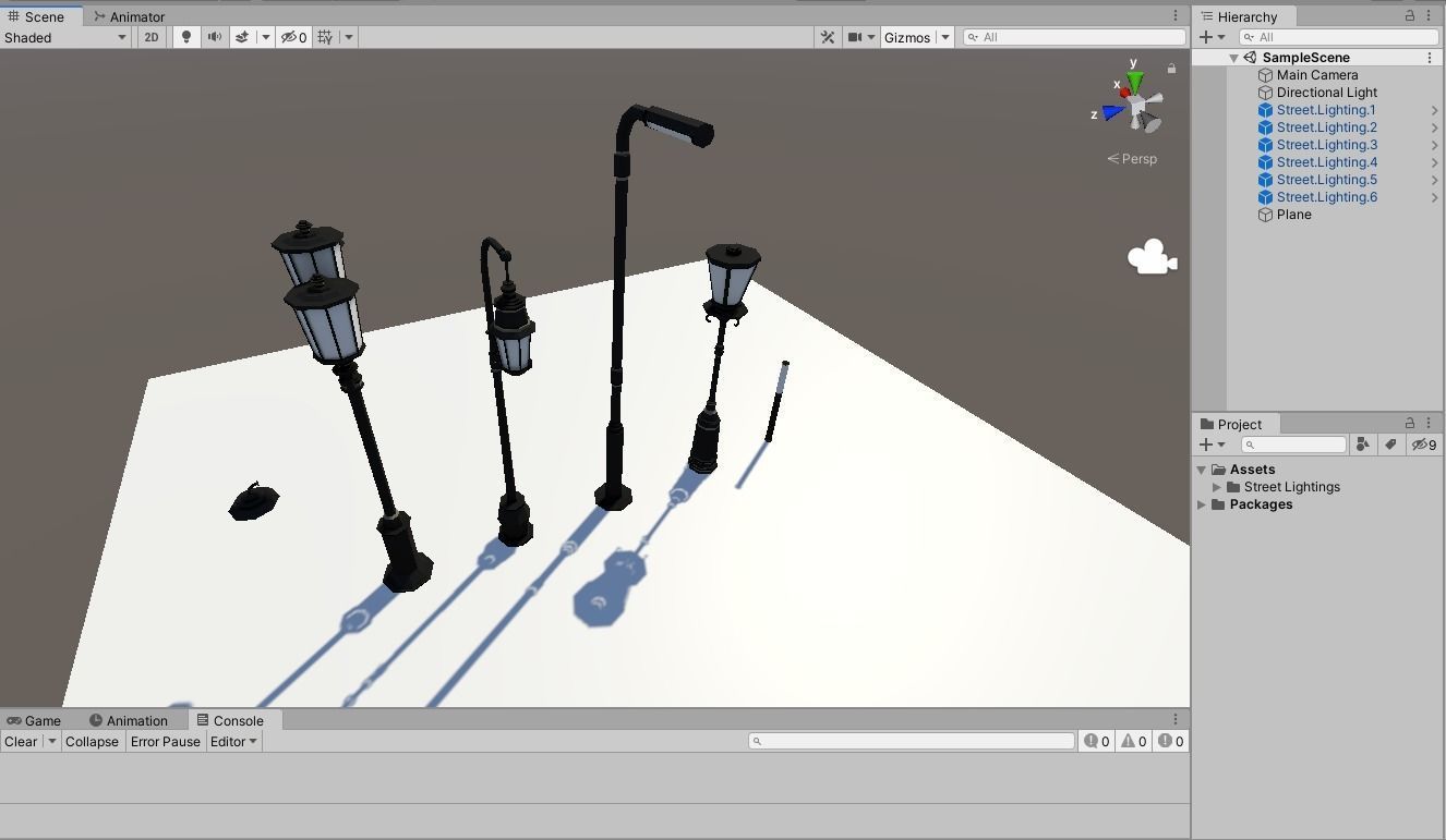 6 Low-Poly Street Lights With Textures Unity free VR / AR / low-poly 3D ...