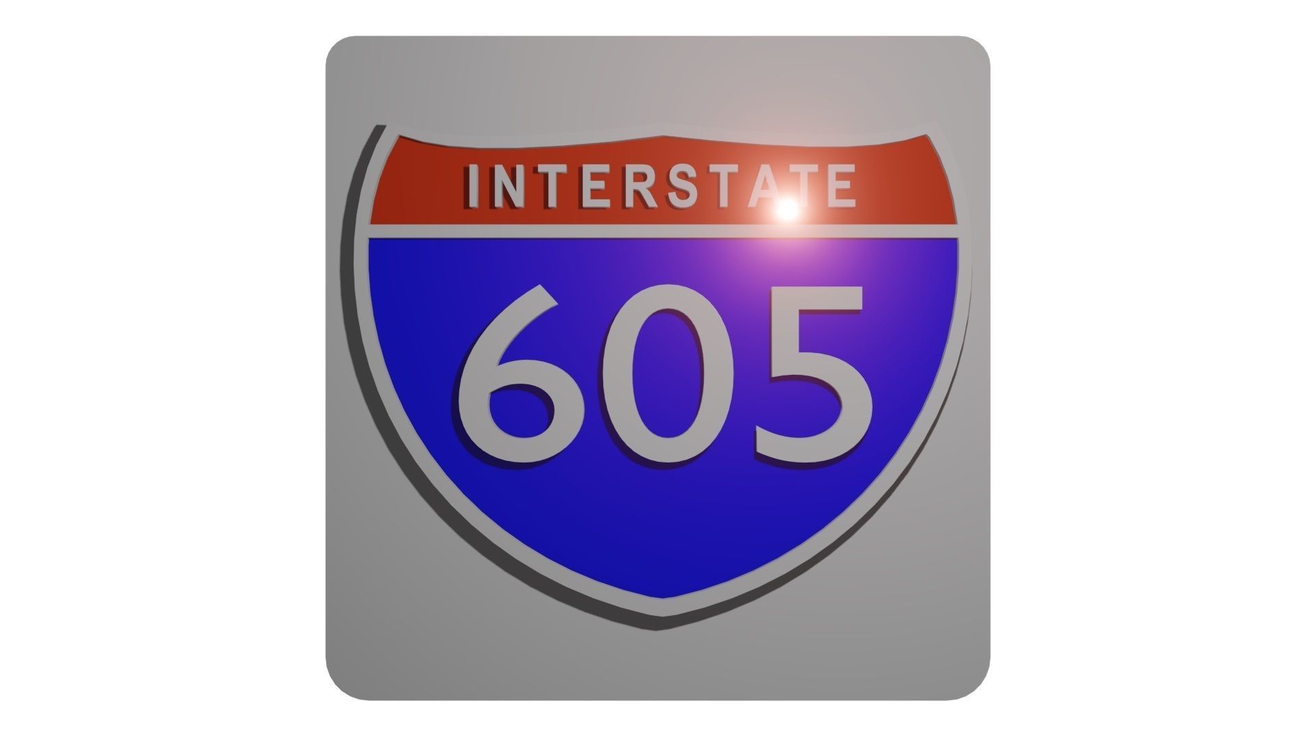 Sign Interstate Highway 605 3D model | CGTrader