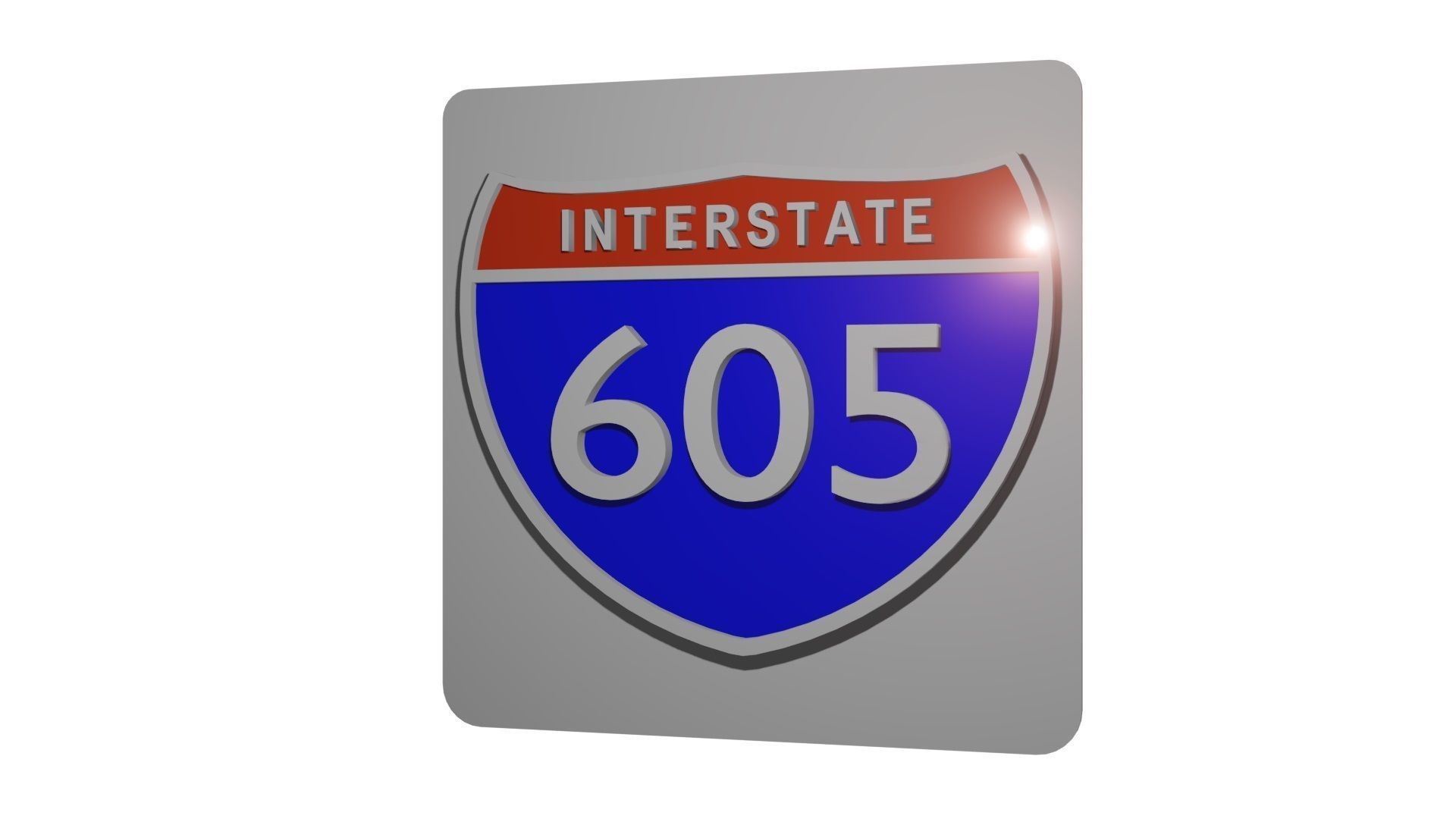 Sign Interstate Highway 605 3D model | CGTrader