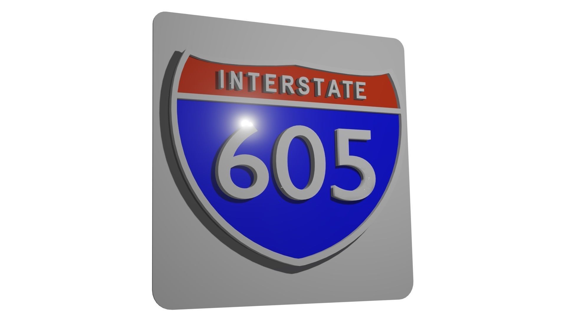 Sign Interstate Highway 605 3D model | CGTrader