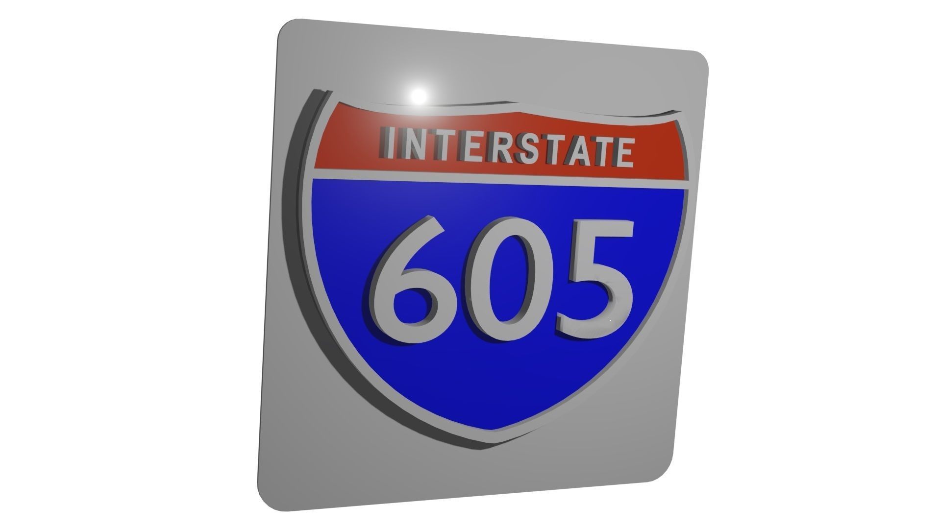 Sign Interstate Highway 605 3D model | CGTrader