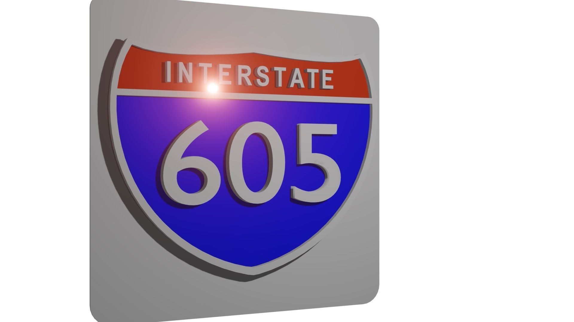Sign Interstate Highway 605 3D model | CGTrader