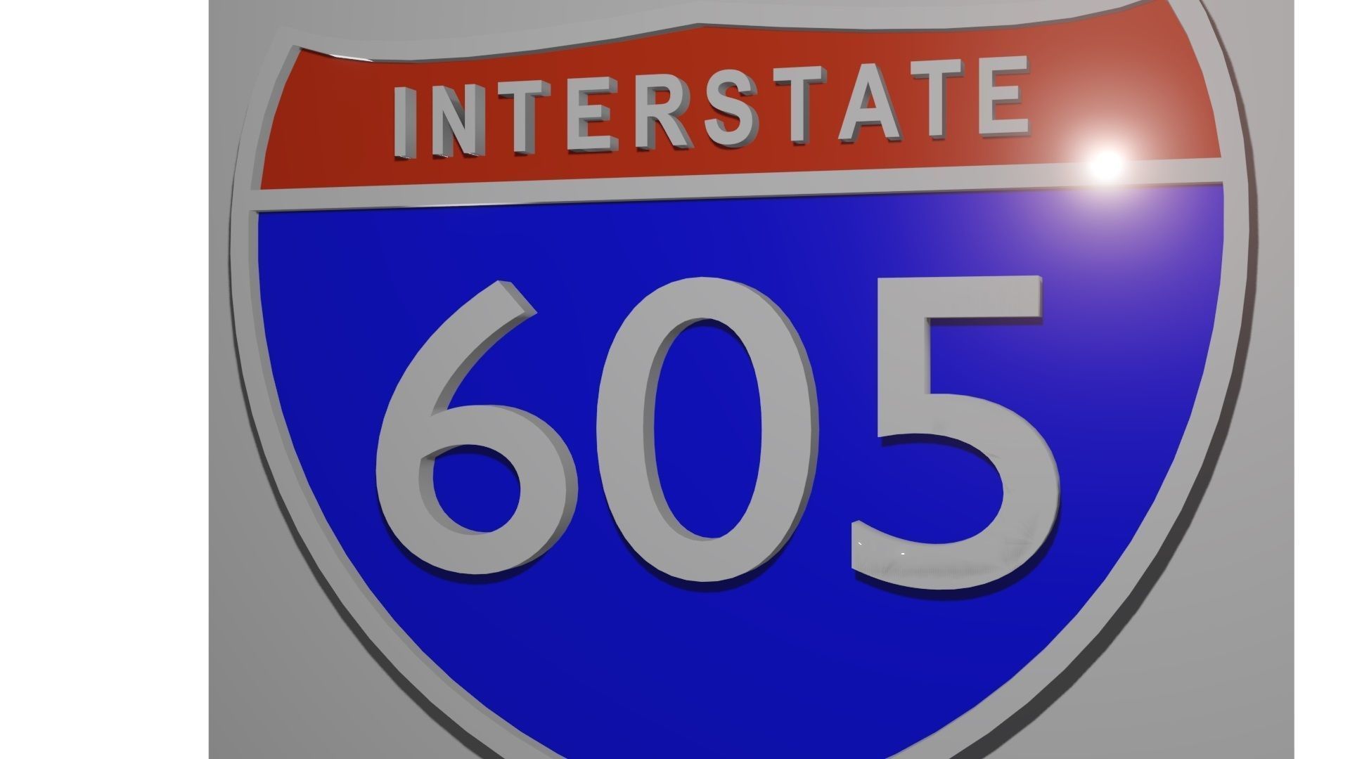 Sign Interstate Highway 605 3D model | CGTrader