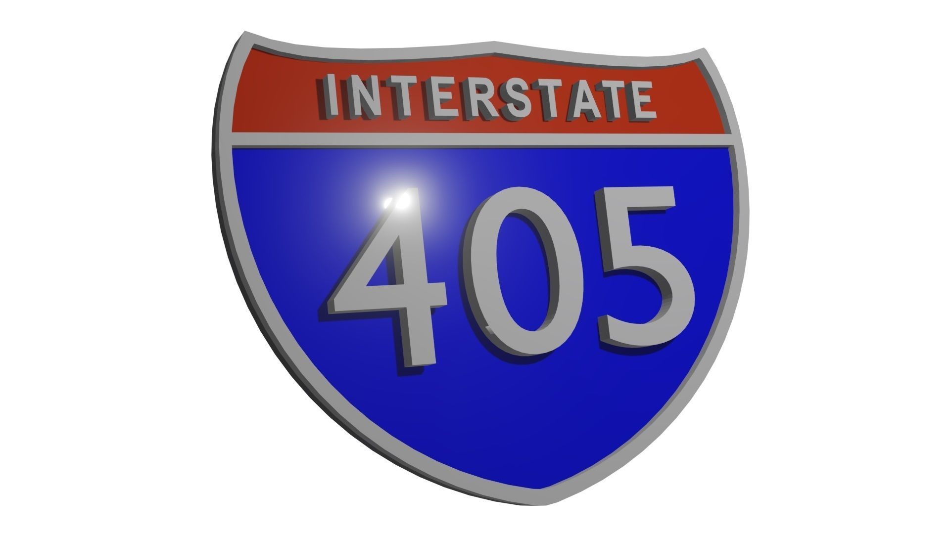 Sign Interstate Highway 405 2 3D model | CGTrader