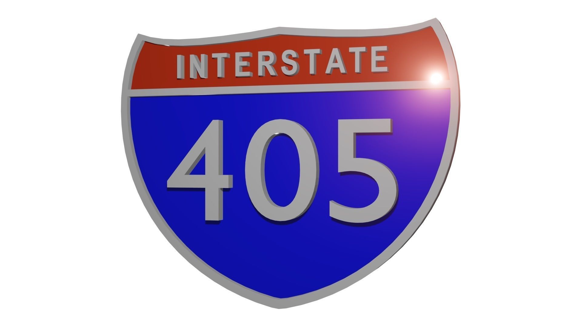 Sign Interstate Highway 405 2 3D model | CGTrader