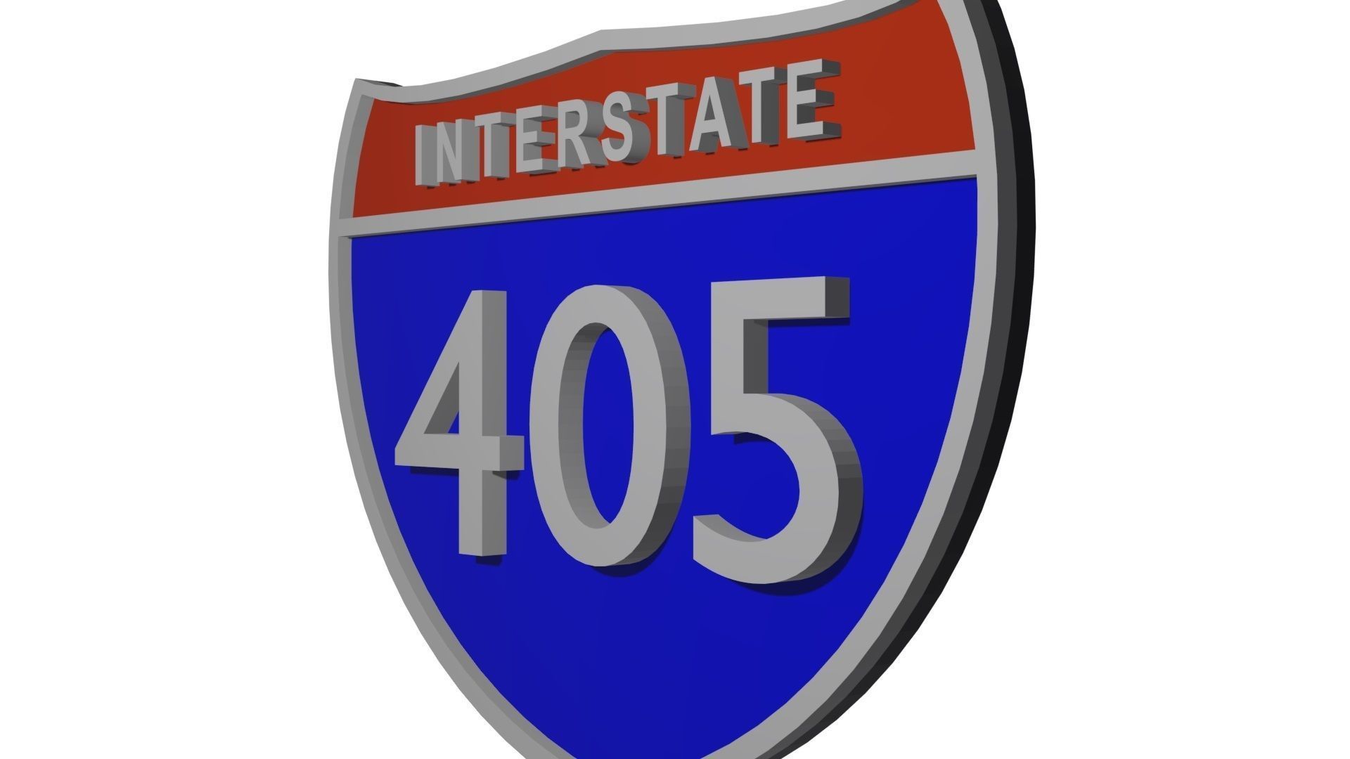 Sign Interstate Highway 405 2 3D model | CGTrader