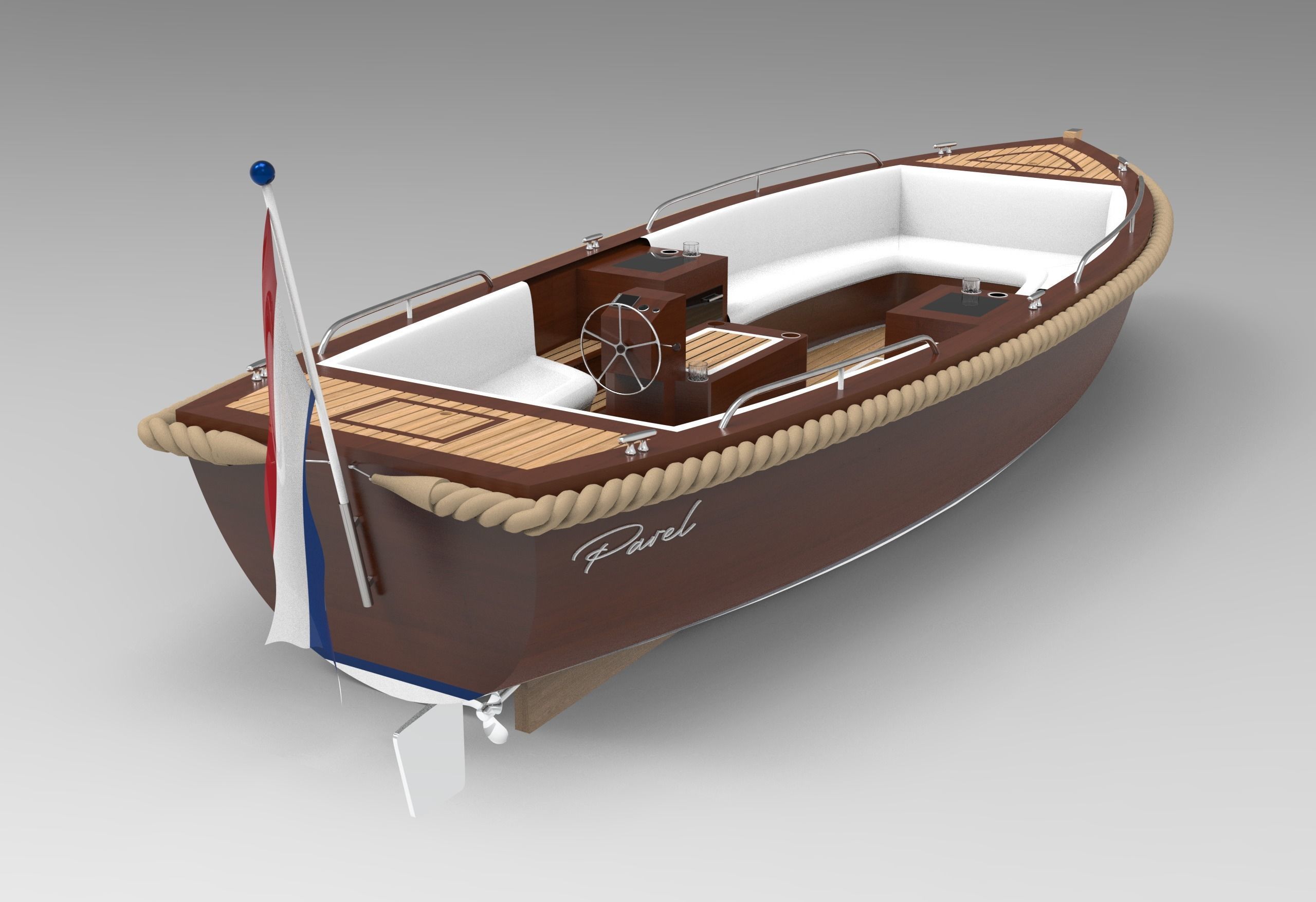 Sloepen Wooden Boat 3D model | CGTrader