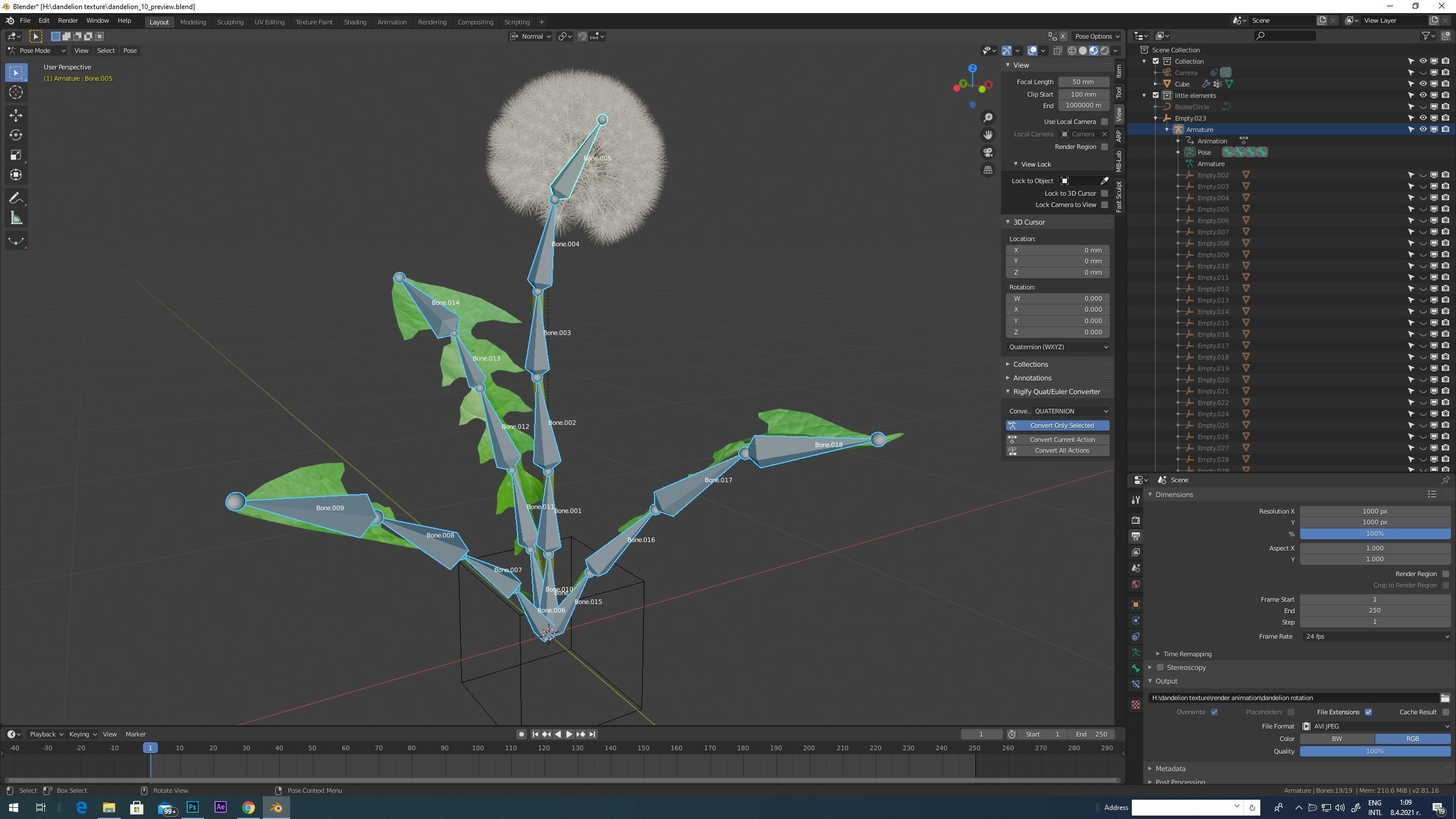 Dandelion 3D model rigged | CGTrader
