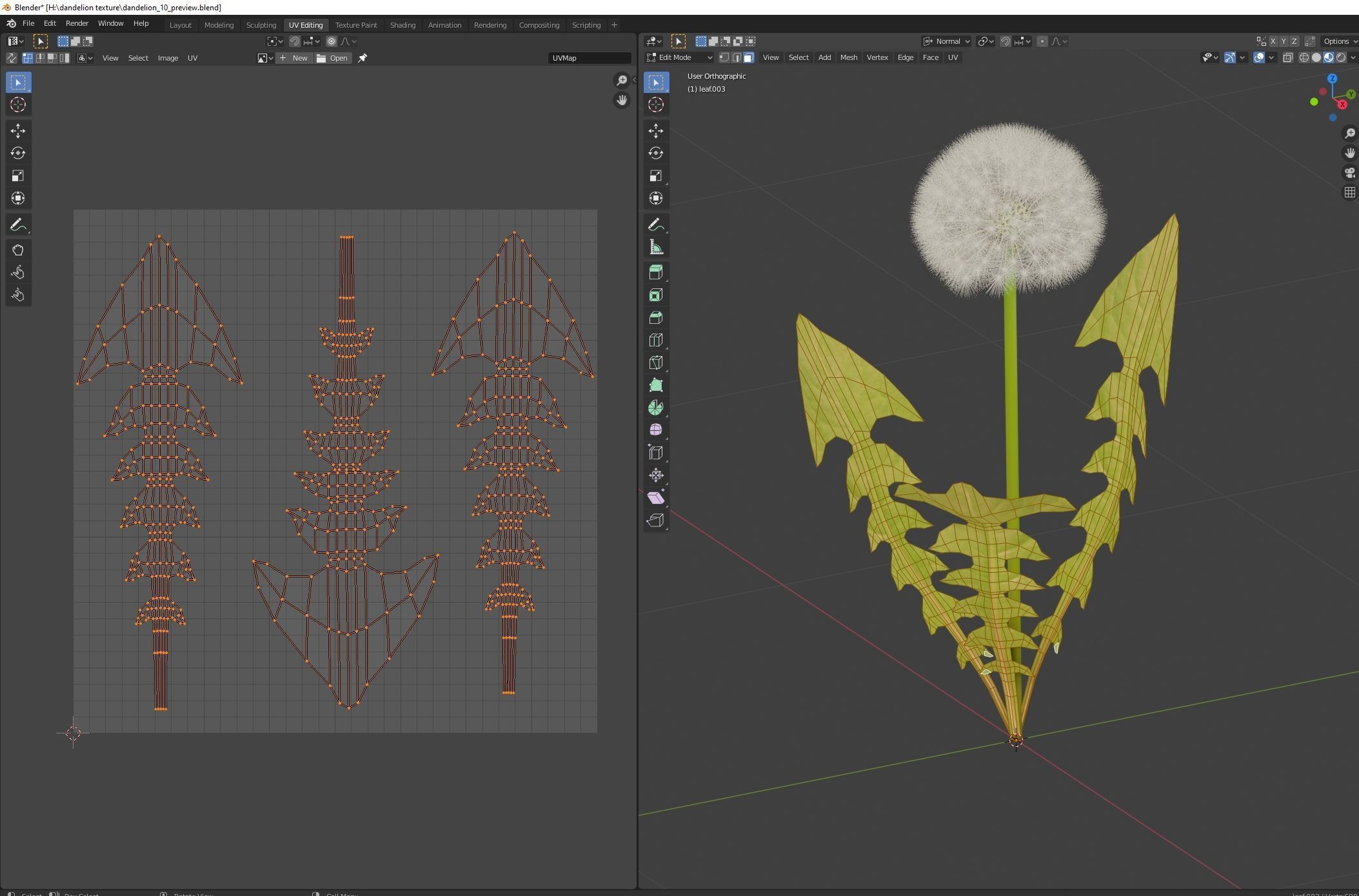 Dandelion 3D model rigged | CGTrader
