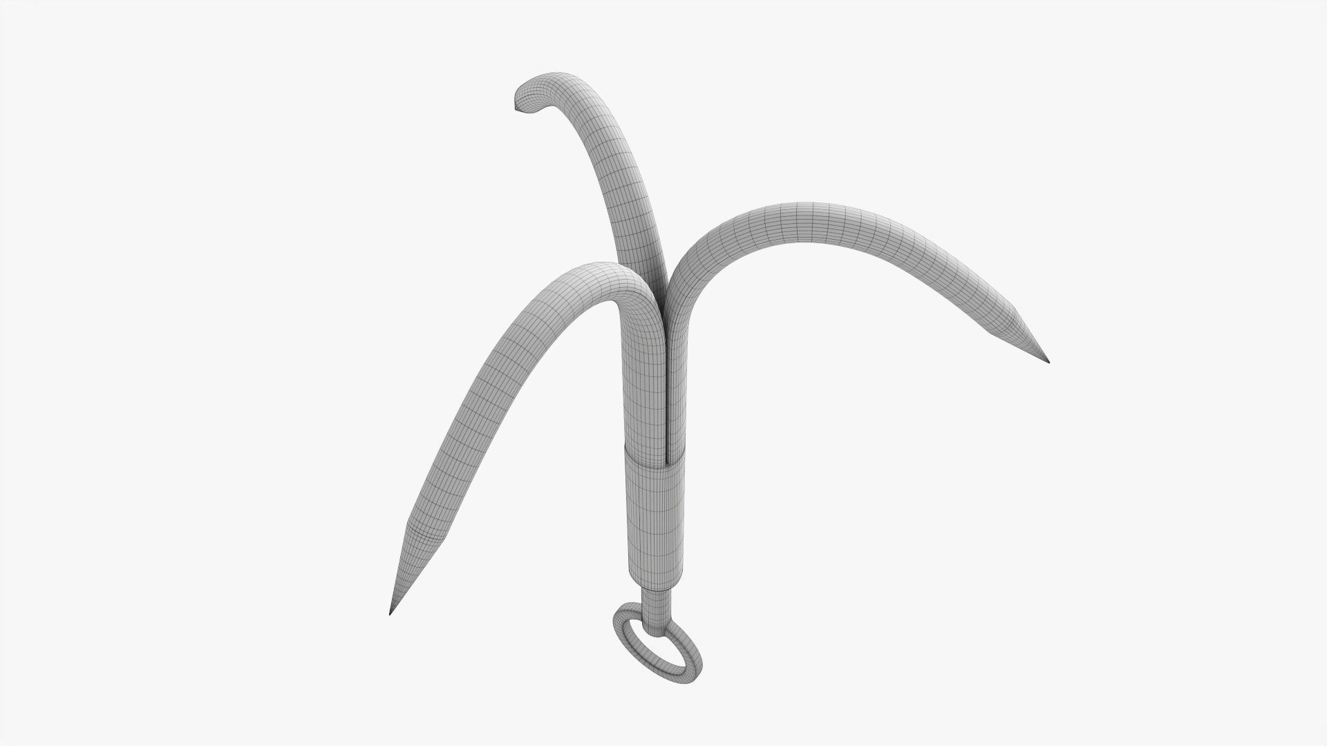 Grappling stainless steel hook 3D model | CGTrader