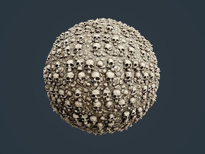 Skull Bones Horror Seamless PBR Texture 04 Texture | CGTrader