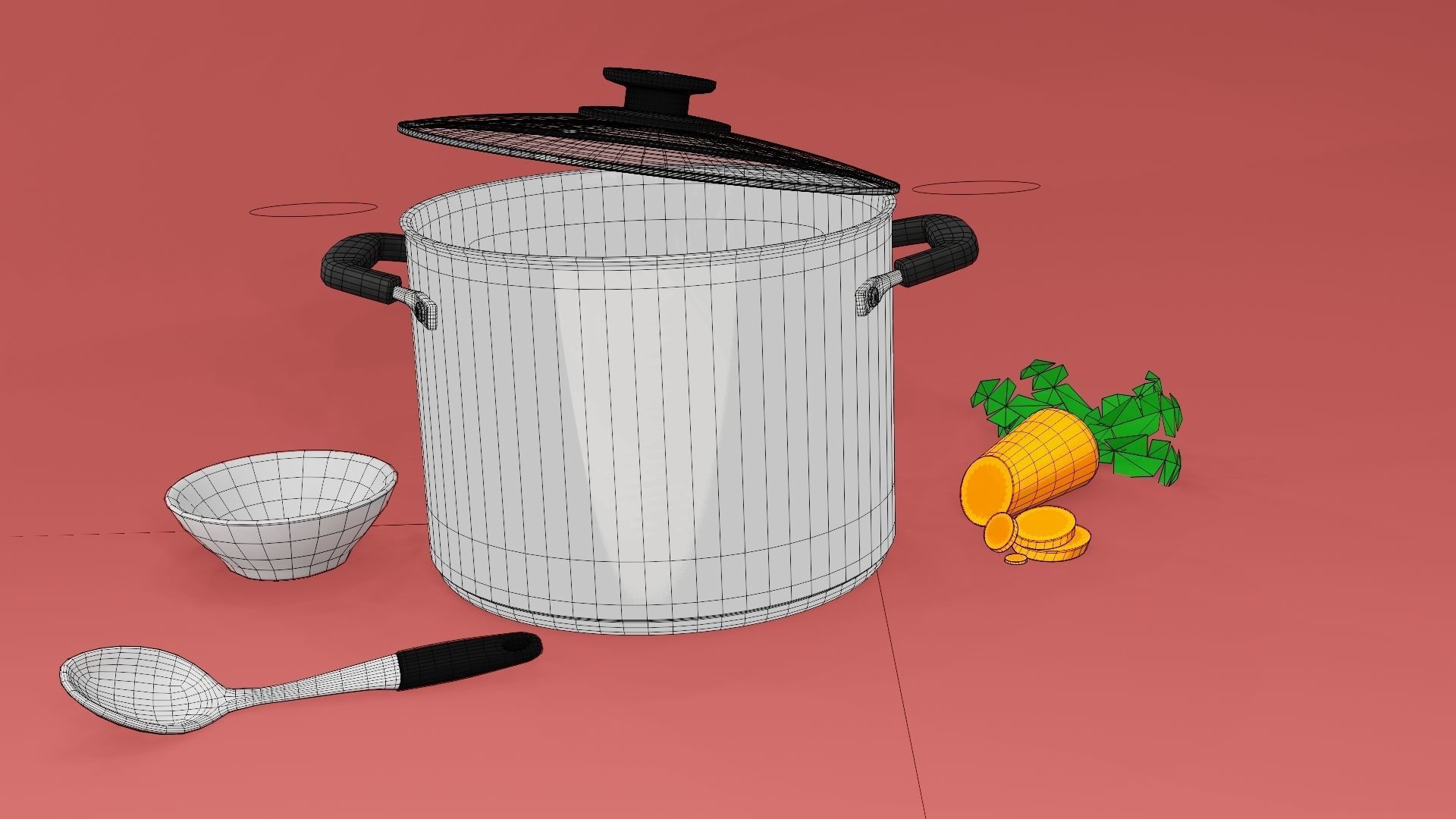pan boiling 3D model animated | CGTrader