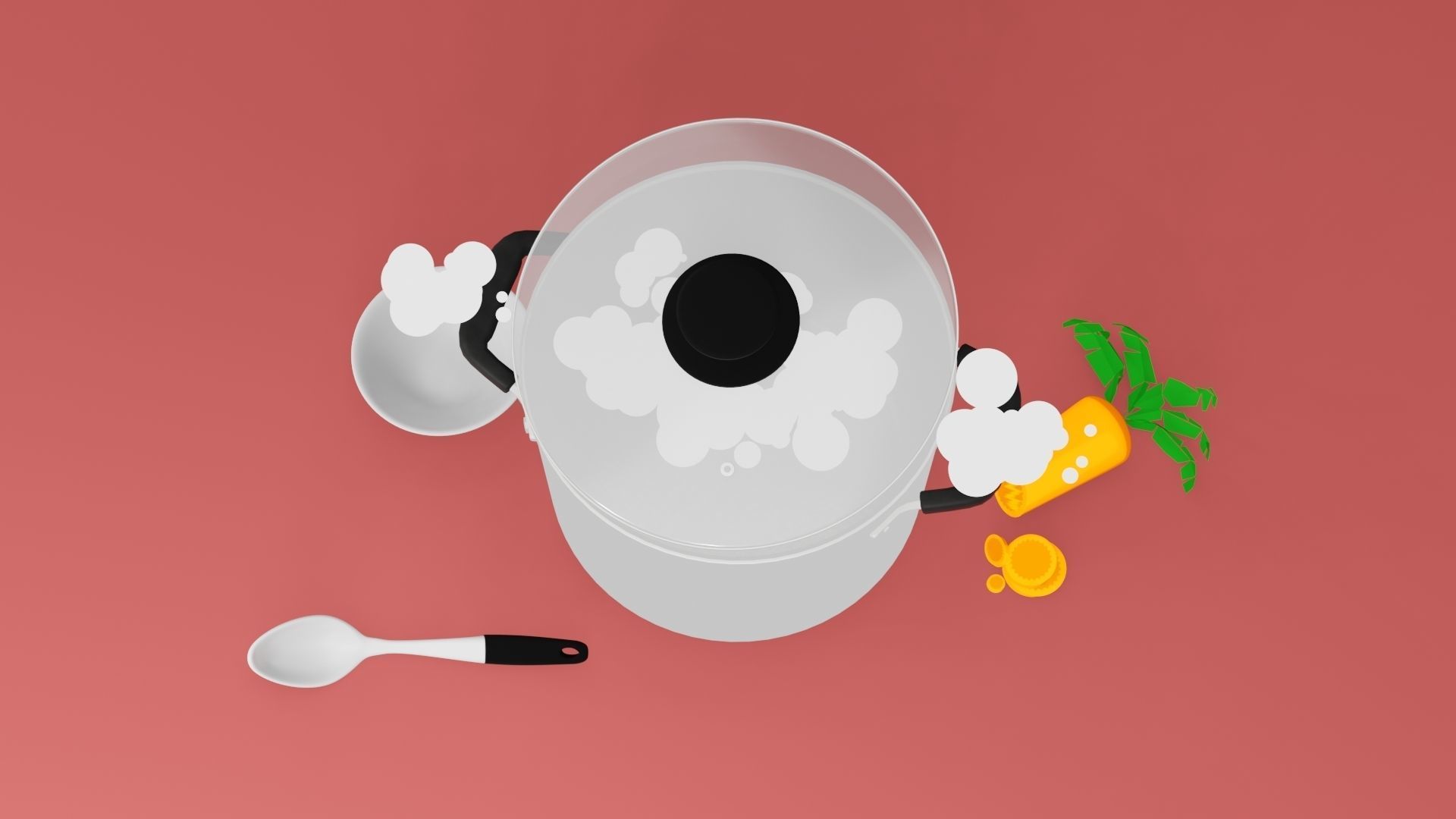 pan boiling 3D model animated | CGTrader