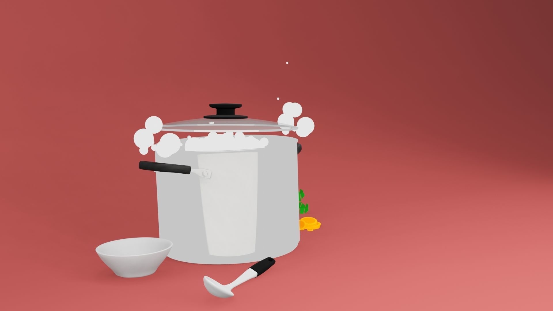 pan boiling 3D model animated | CGTrader