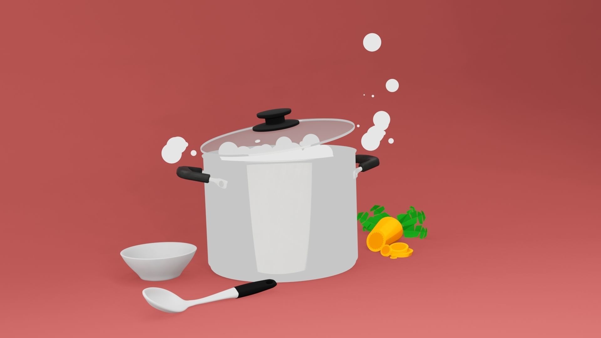 pan boiling 3D model animated | CGTrader