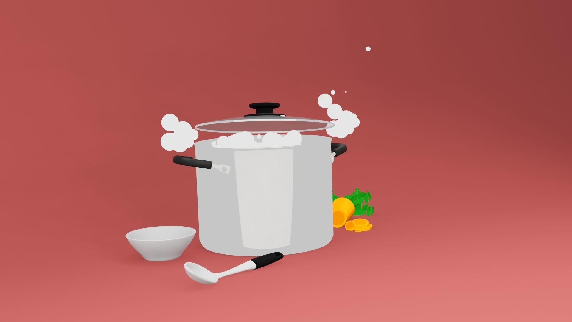 pan boiling 3D model animated | CGTrader