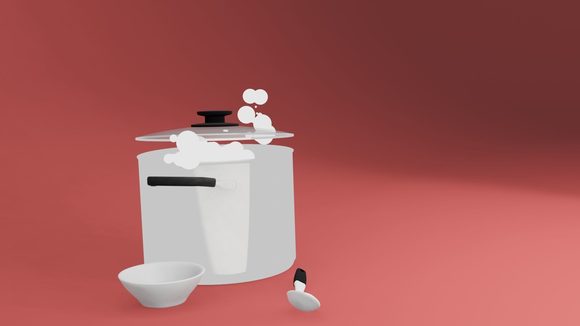 pan boiling 3D model animated | CGTrader