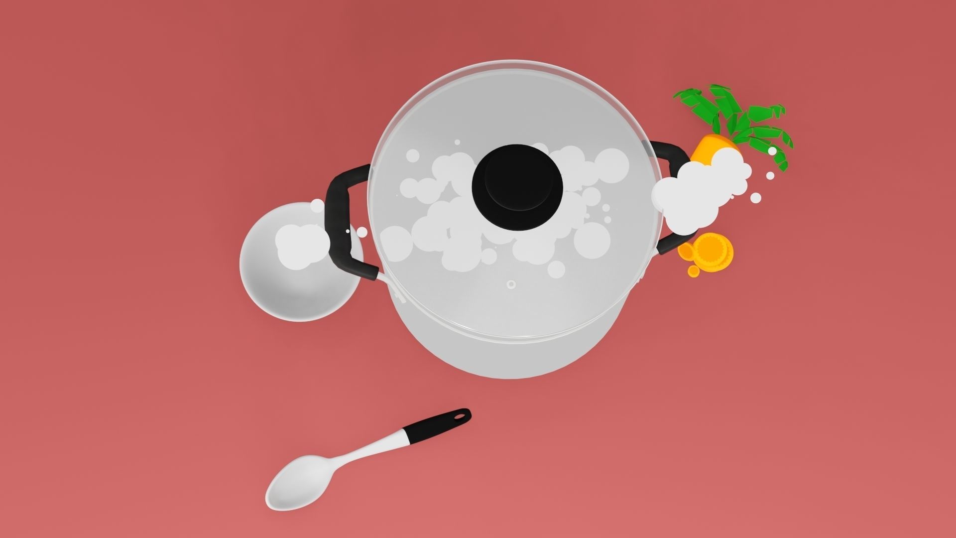 pan boiling 3D model animated | CGTrader