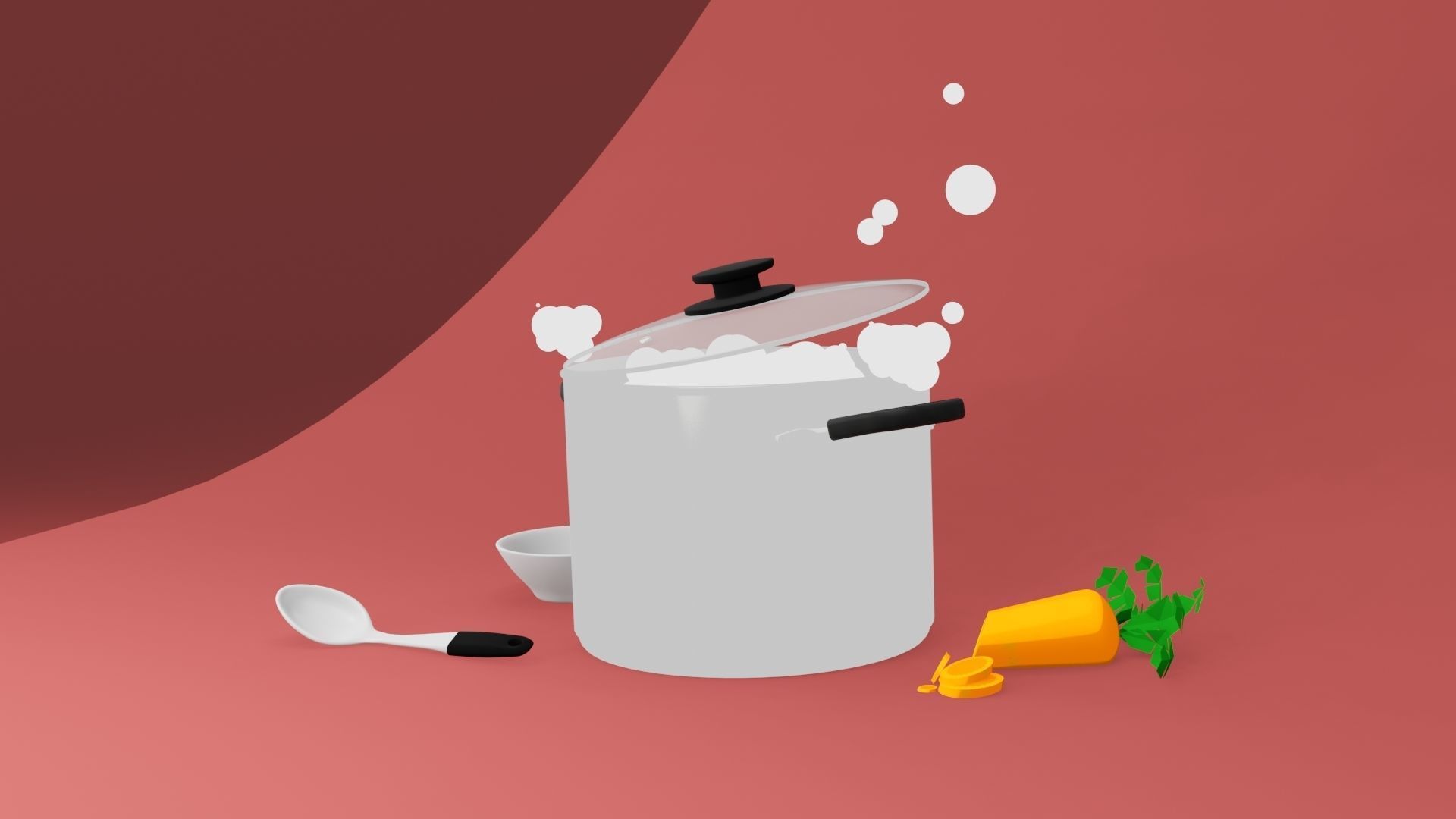 pan boiling 3D model animated | CGTrader