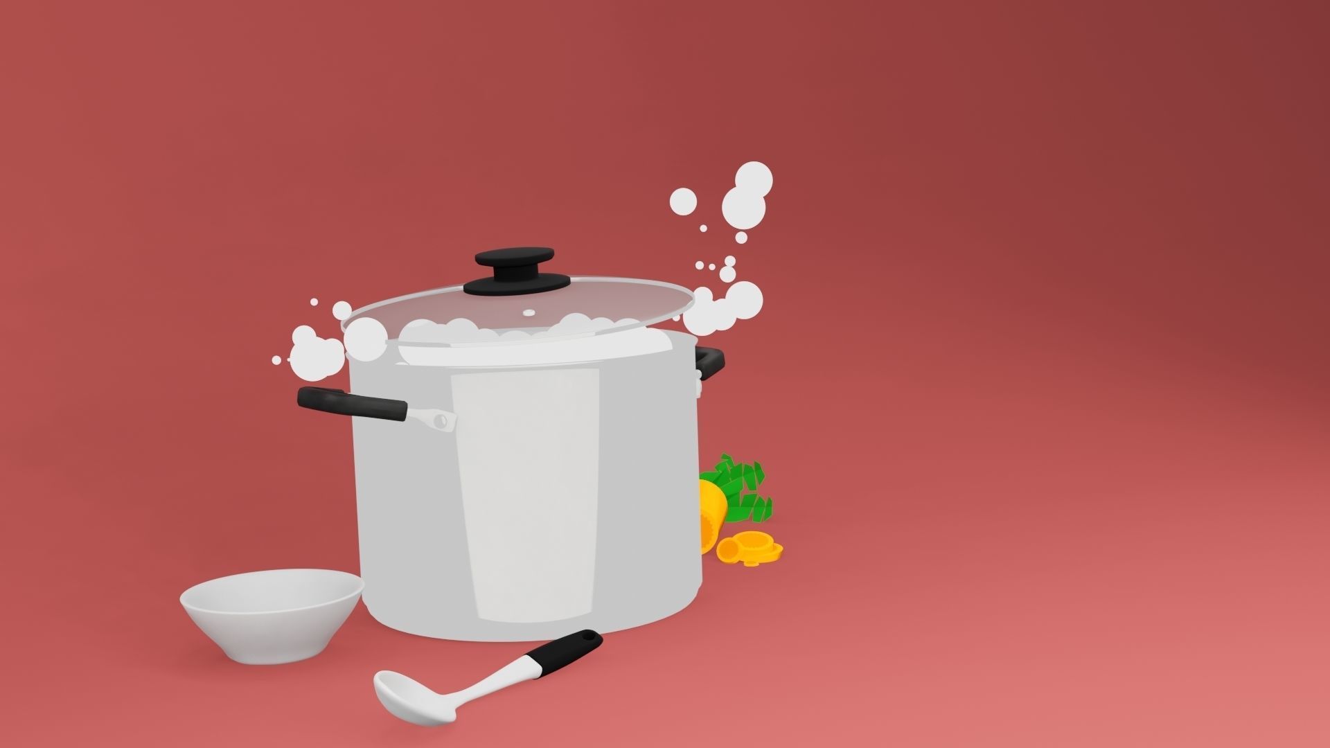 pan boiling 3D model animated | CGTrader