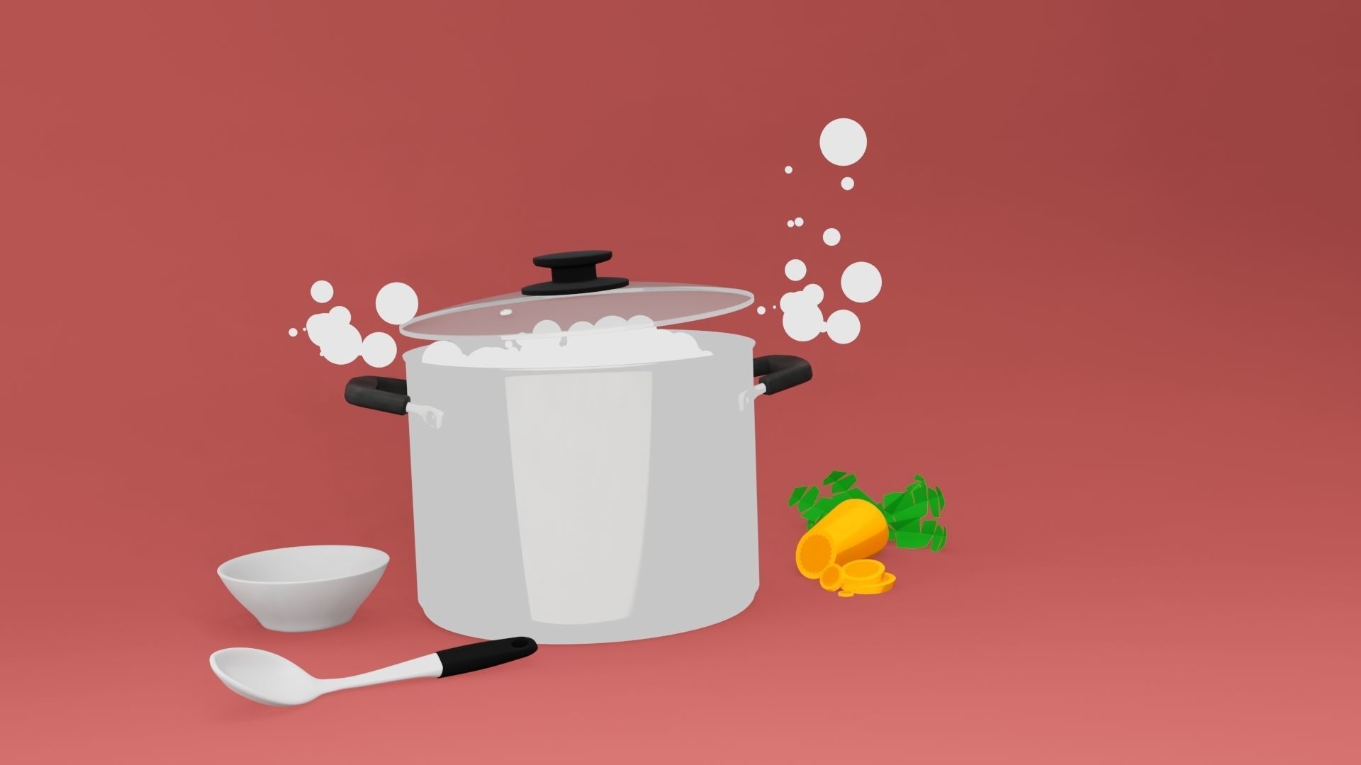 pan boiling 3D model animated | CGTrader