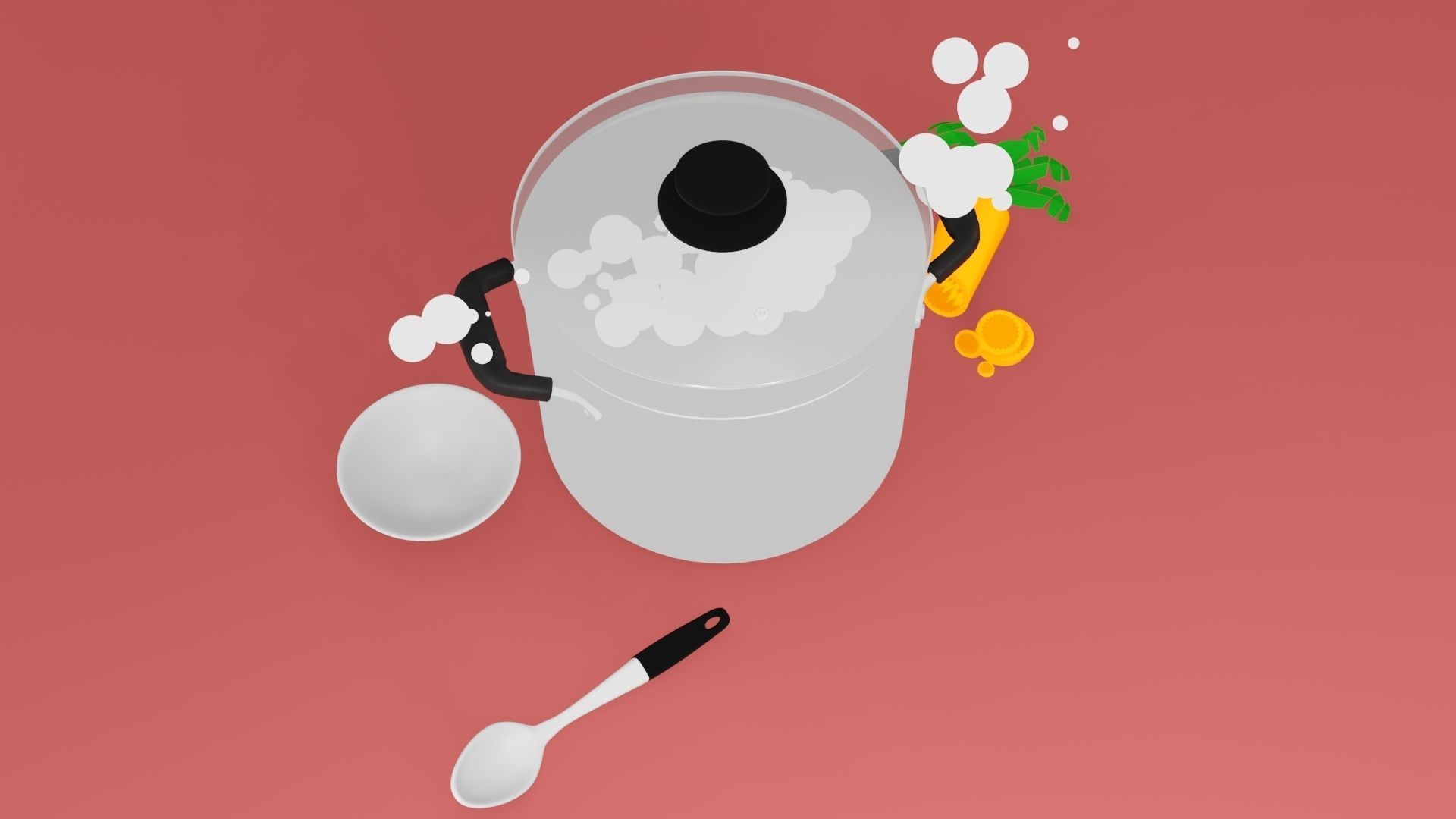 pan boiling 3D model animated | CGTrader