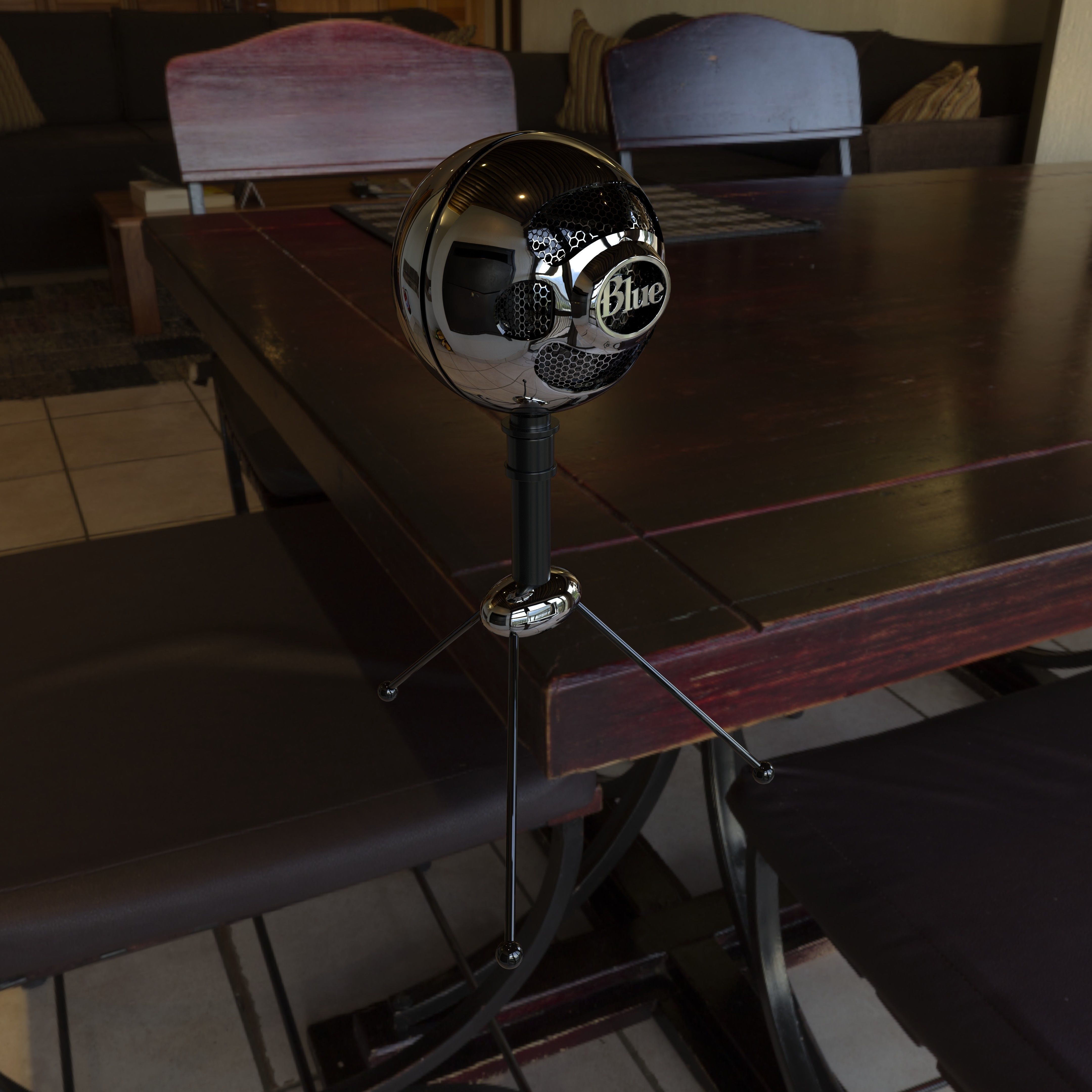 Blue Snowball Microphone model- Hard Surface Modeeling free 3D model ...