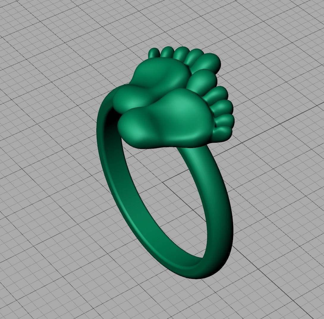 Baby Feet Ring Birth Personalized Ring 3dmodel 3D model 3D printable ...