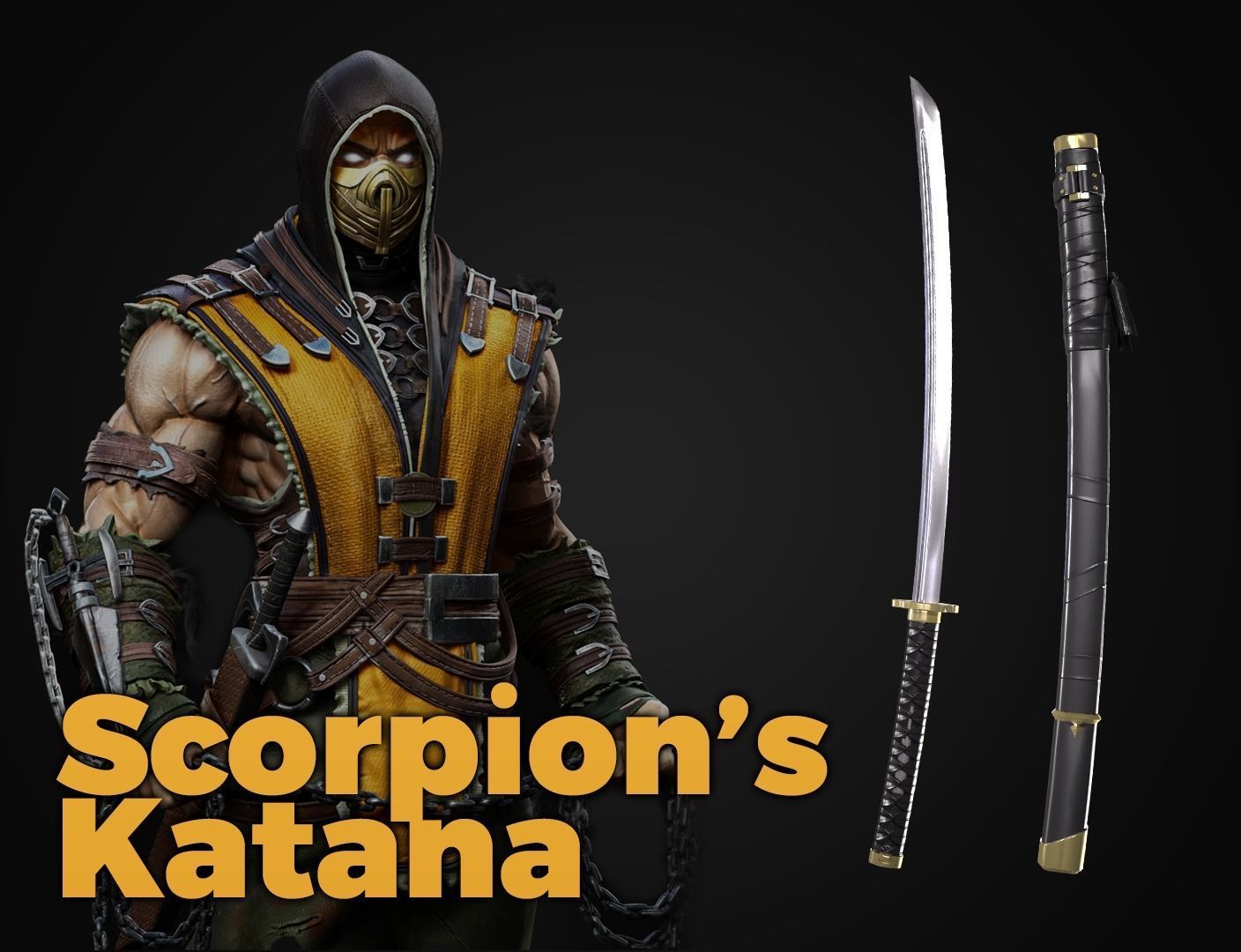3D model Scorpion Katana Mortal Kombat VR / AR / low-poly | CGTrader